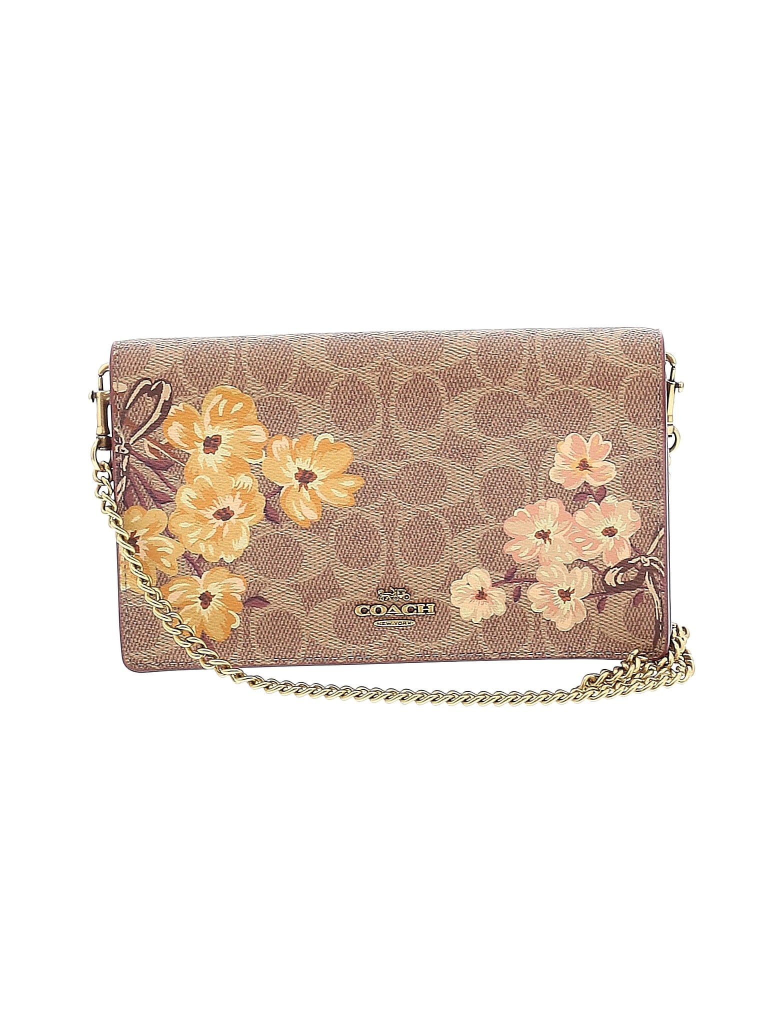 Coach Floral Tan Gold Crossbody Bag One Size - 71% off | ThredUp