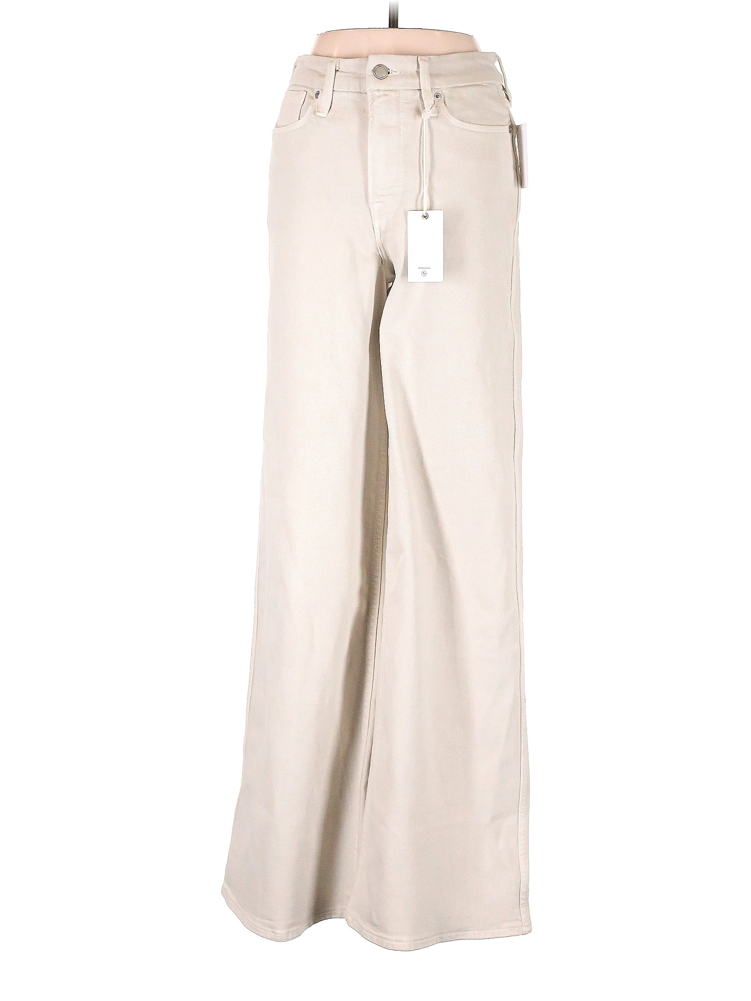 Good American Solid Ivory Jeans Size Med (2) - 20% off | ThredUp