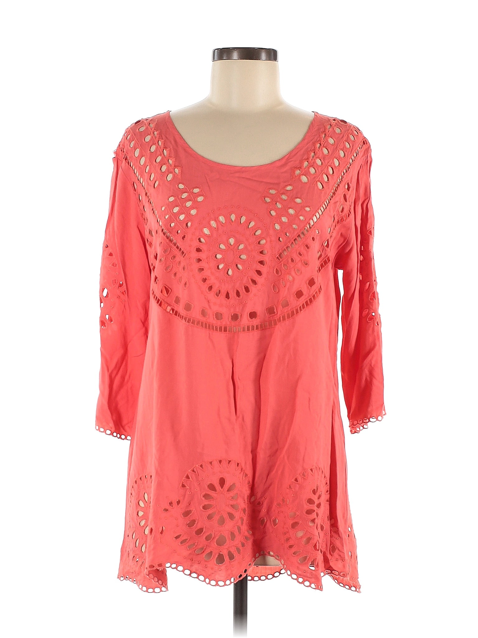 Solitaire Swim 100% Rayon Solid Pink Swimsuit Cover Up Size M - 61% off ...