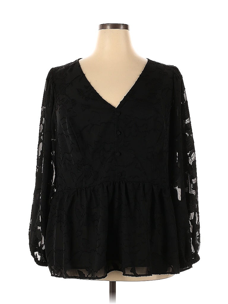 Torrid Black Long Sleeve Blouse Size 3X Plus (3) (Plus) - 54% off | ThredUp
