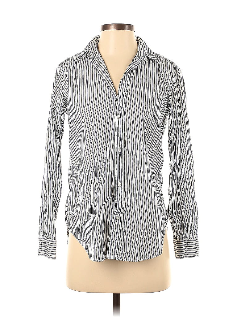 Frank & Eileen 100% Cotton Stripes Gray Long Sleeve Button-Down Shirt Size S - 76% off | ThredUp