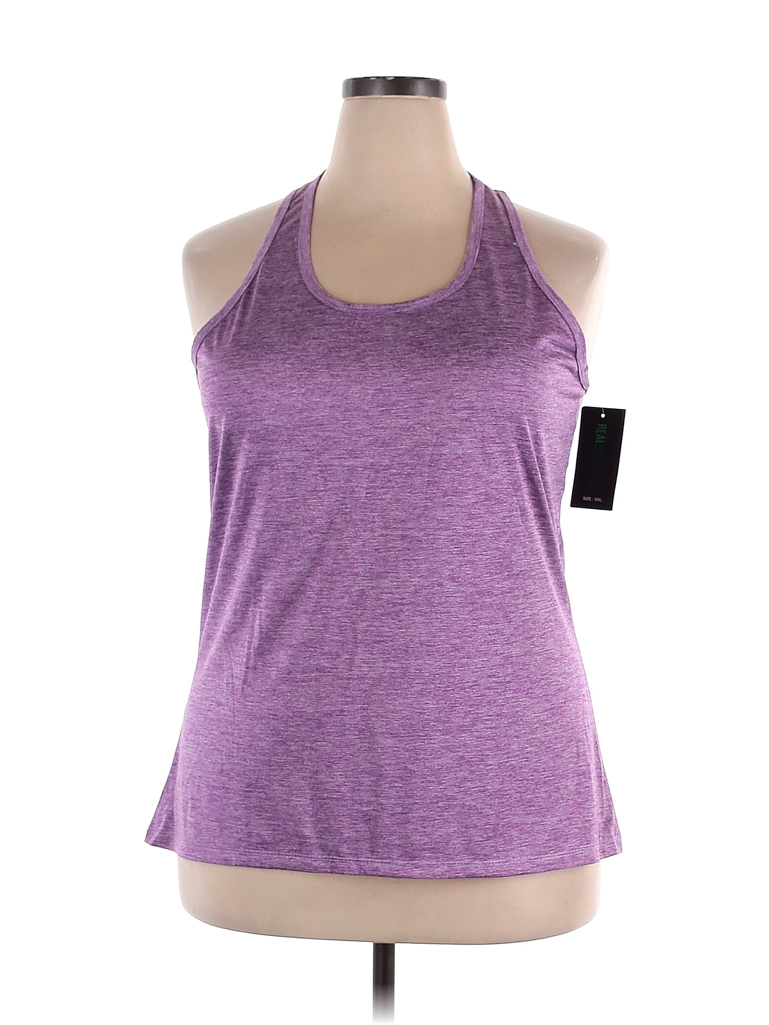 Real Essentials Marled Purple Sleeveless T-Shirt Size XXL - 7% off ...