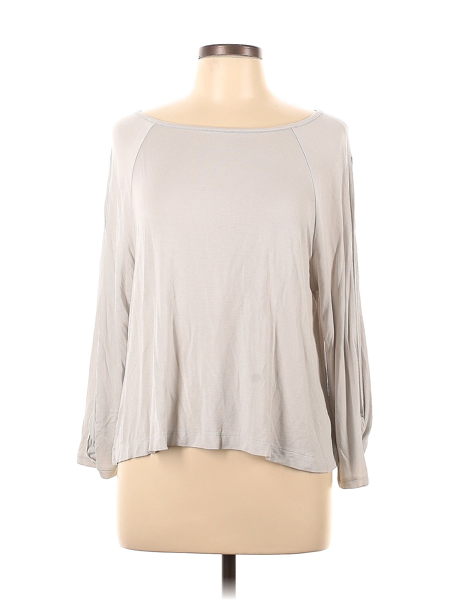 Ann Taylor LOFT Outlet Gray Long Sleeve Top Size L - 60% off | ThredUp