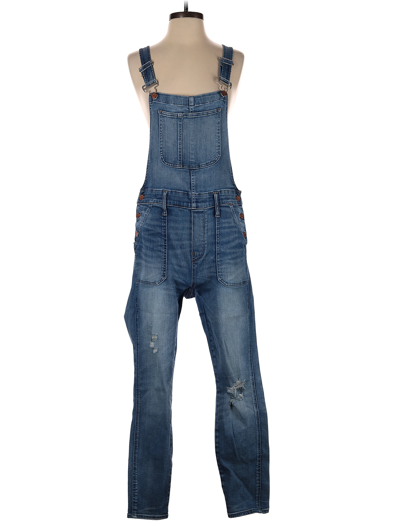 Madewell Solid Blue Overalls Size S - 52% off | ThredUp