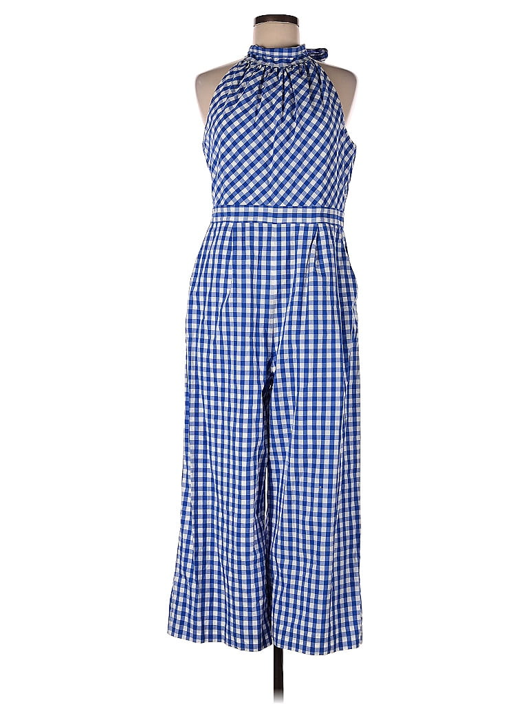 J.Crew 100% Cotton Checkered-gingham Blue Jumpsuit Size 10 - 72% off | ThredUp