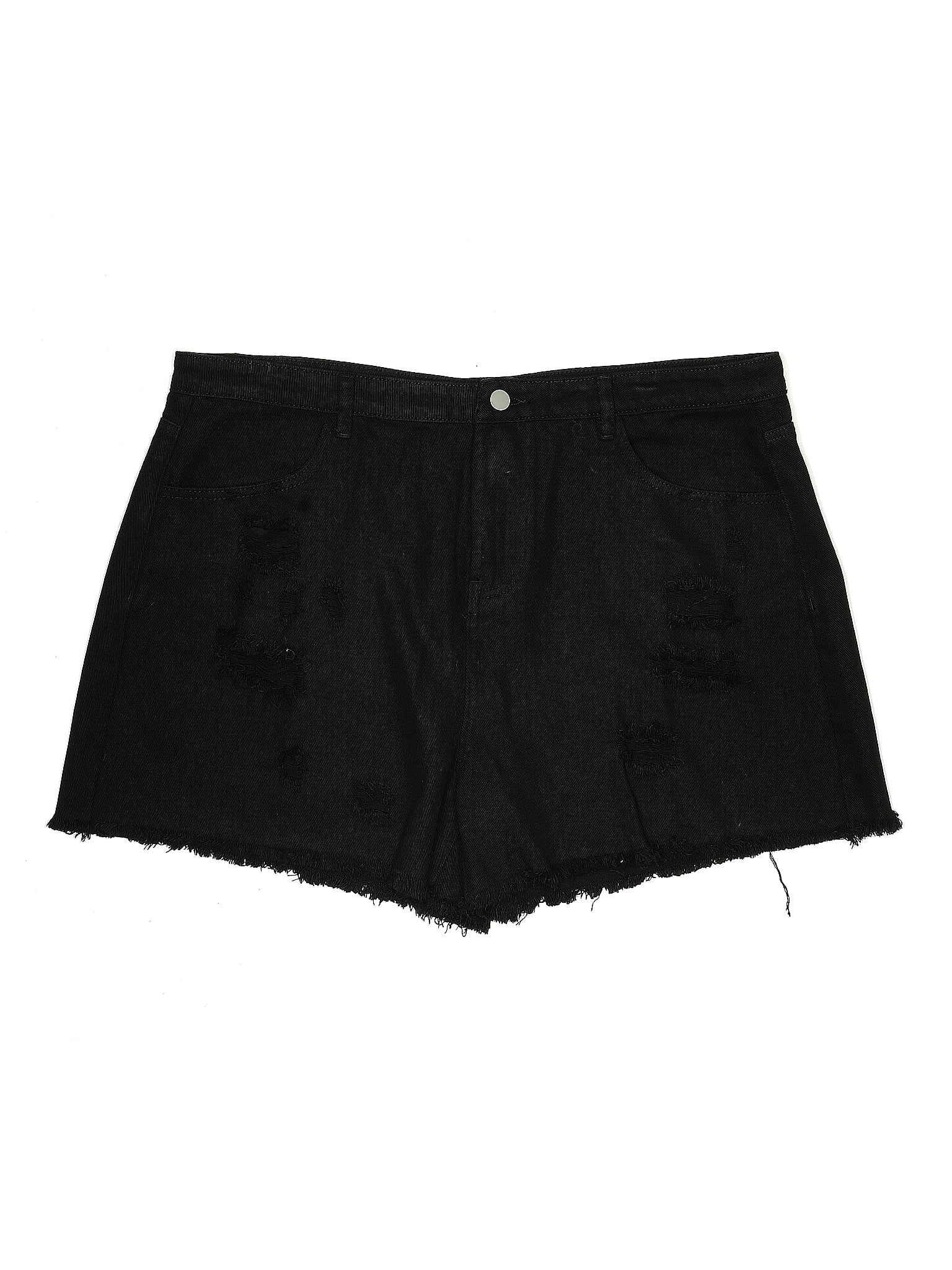 Perfectly Priscilla Solid Black Denim Shorts Size 3X (Plus) - 62% off ...