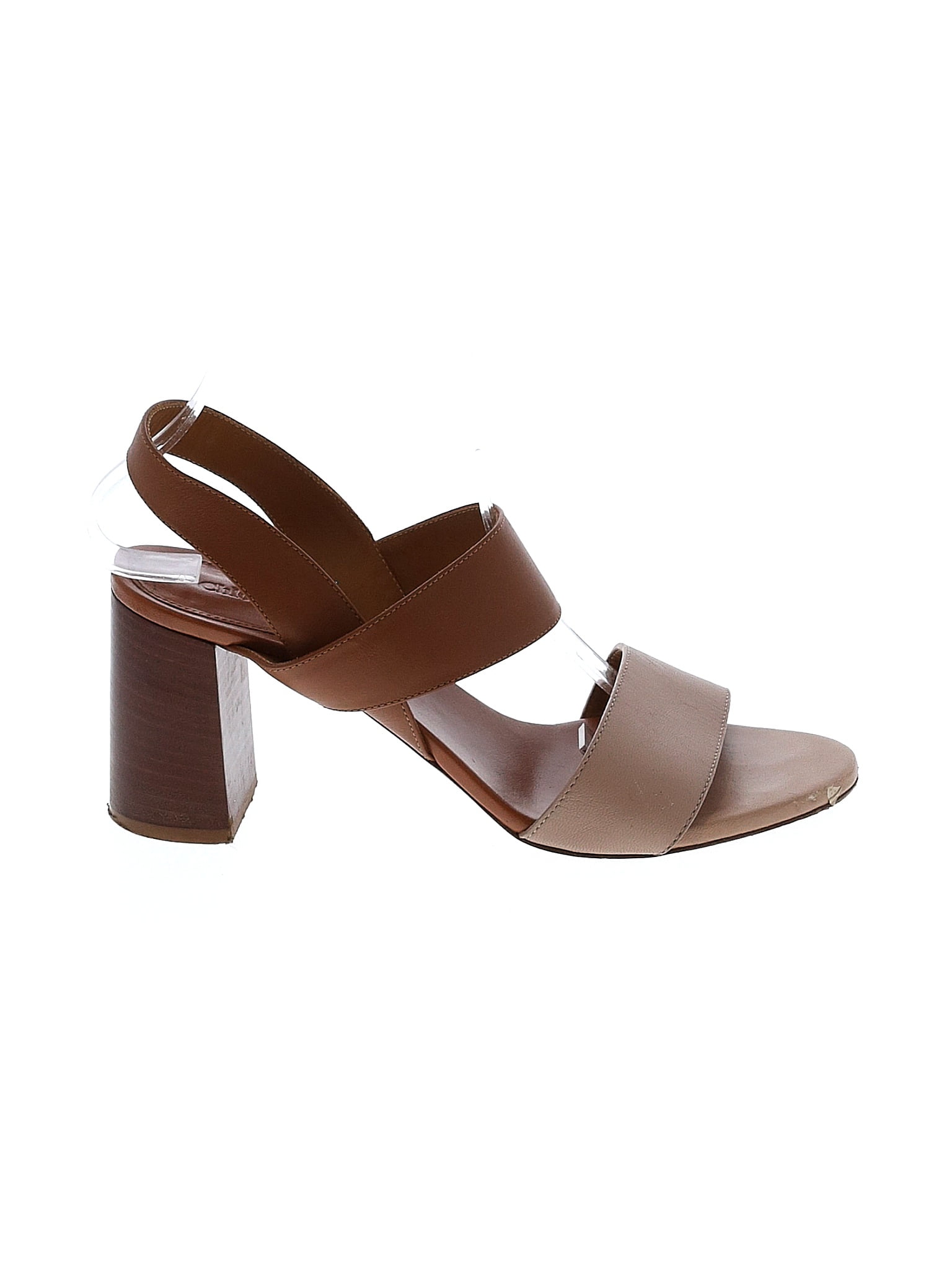 Chloé Solid Brown Mia Two-Tone Block Heel Sandals Size 38 (EU) - 79% ...
