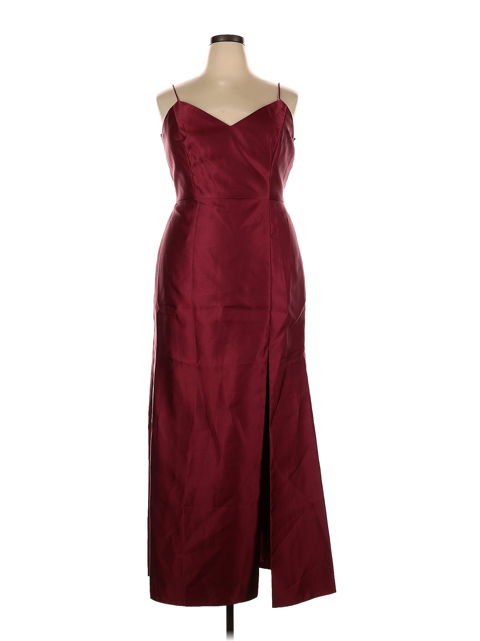Alfred Sung 100 Polyester Solid Maroon Burgundy Cocktail Dress Size 18