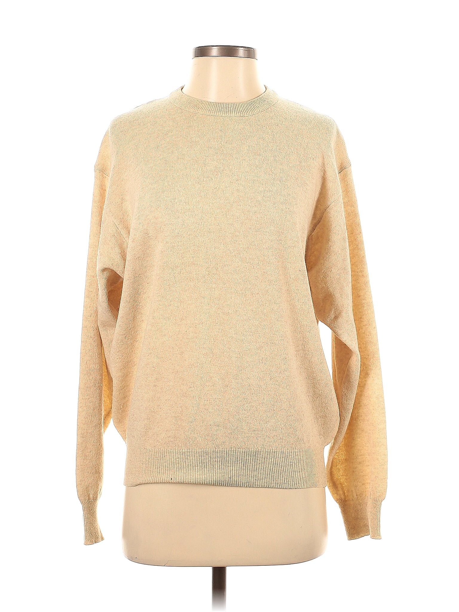 United Colors Of Benetton Color Block Solid Tan Pullover Sweater Size S ...