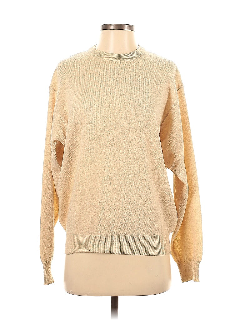 United Colors Of Benetton Color Block Solid Tan Pullover Sweater Size S ...