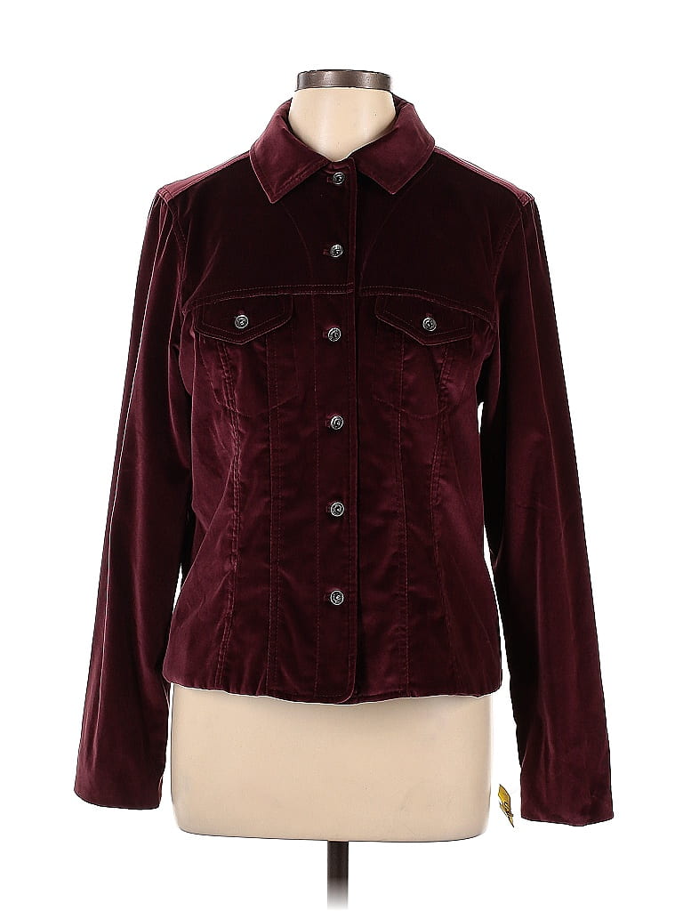 Faconnable Solid Red Burgundy Jacket Size L - 83% off | ThredUp