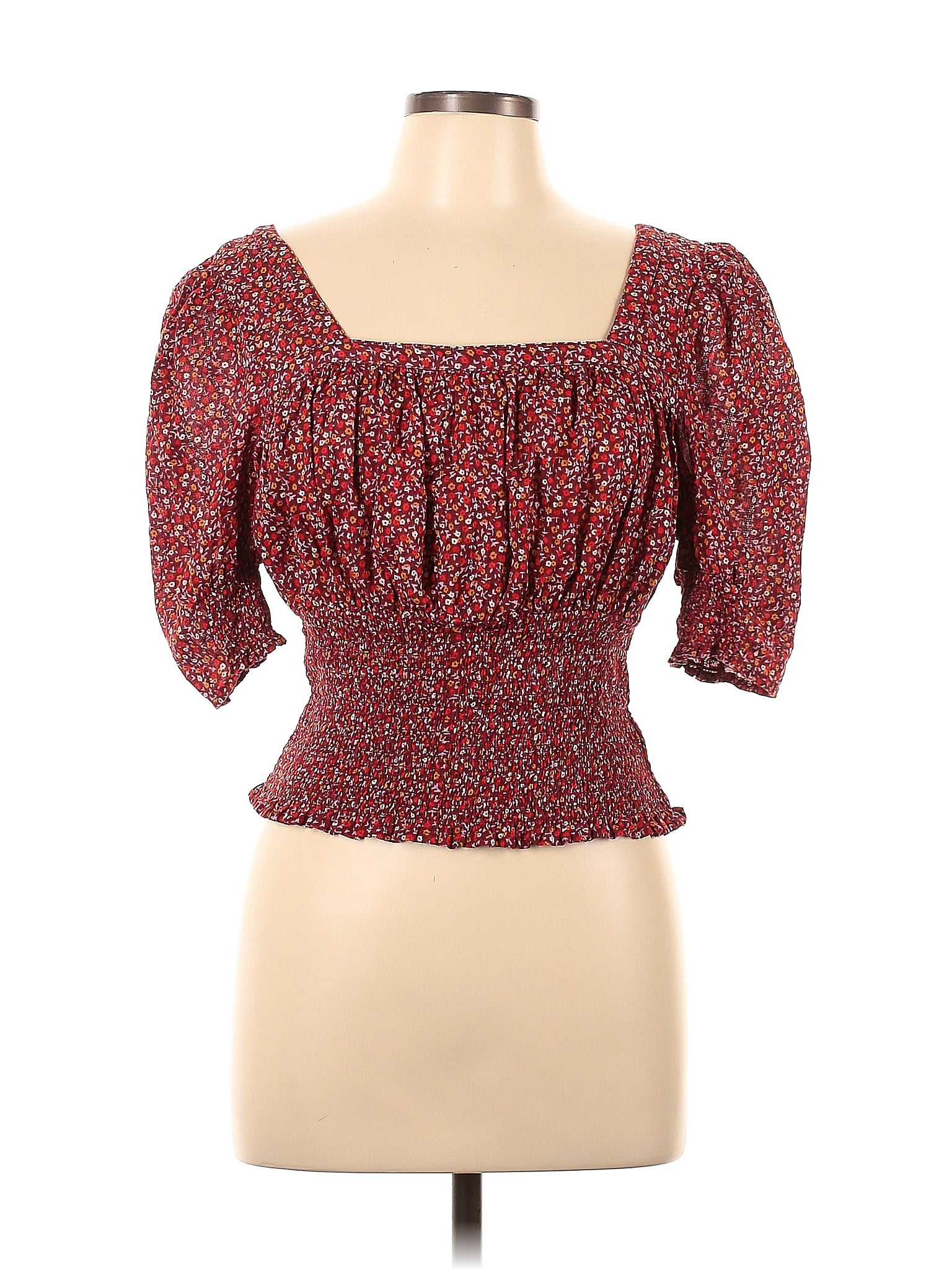 Universal Thread 100% Cotton Red Short Sleeve Top Size L - 23% off ...