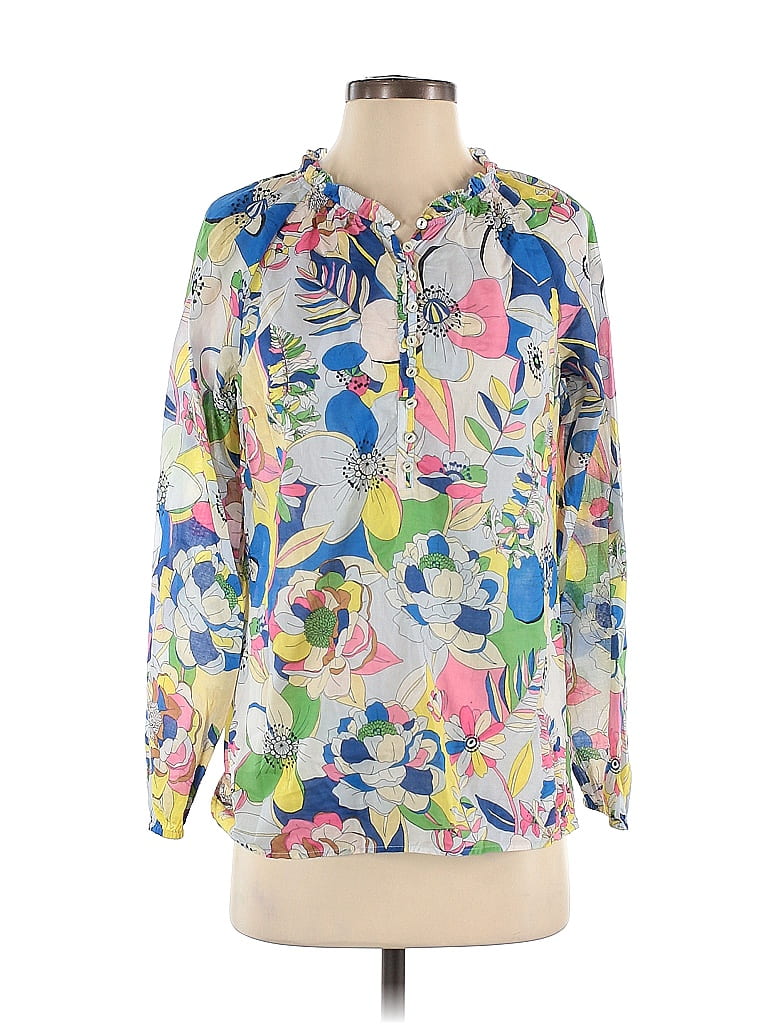 Talbots 100 Cotton Blue Long Sleeve Blouse Size Xs 82 Off Thredup