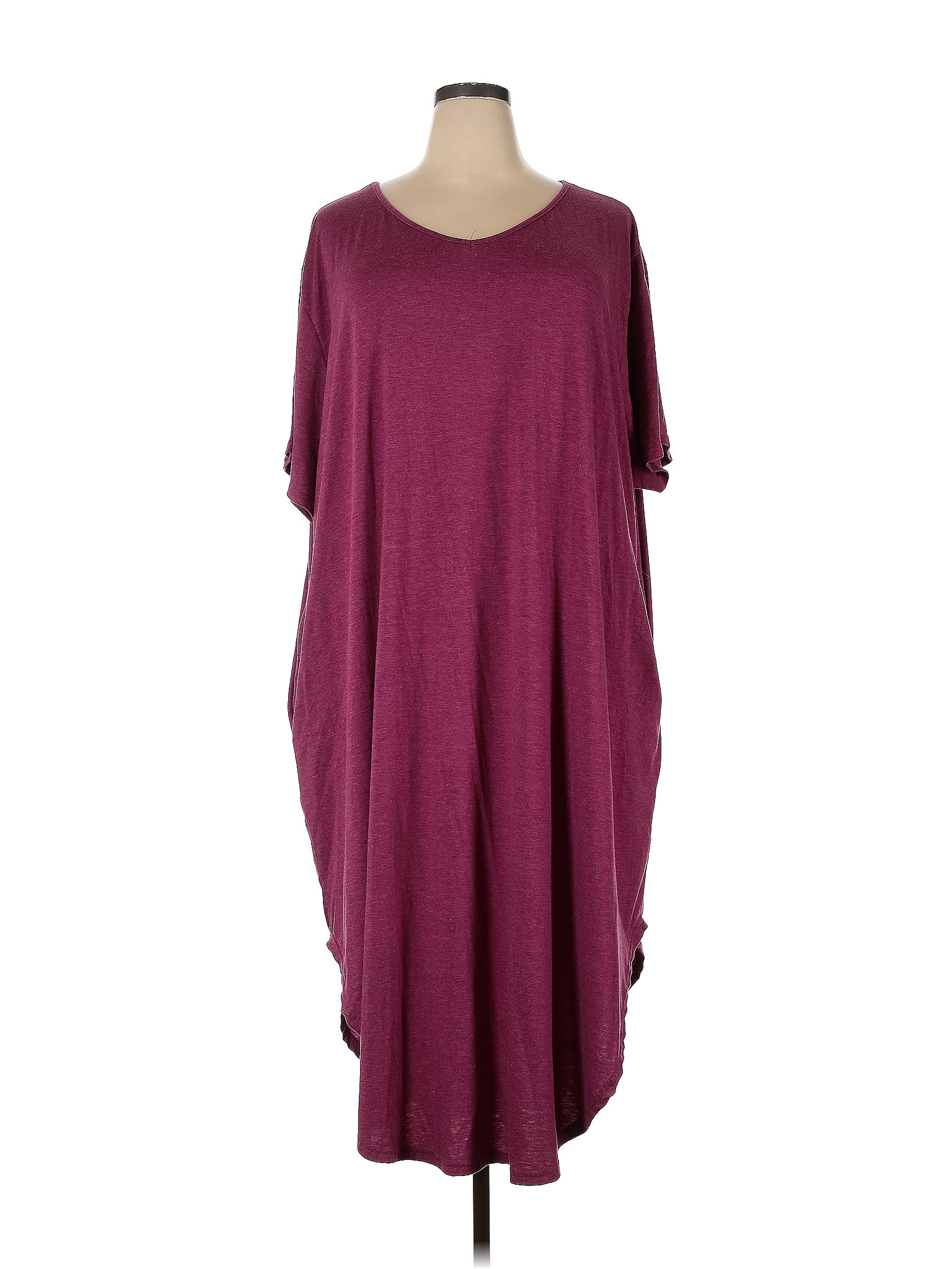 Assorted Brands Solid Burgundy Casual Dress Size 5x Plus 58 Off