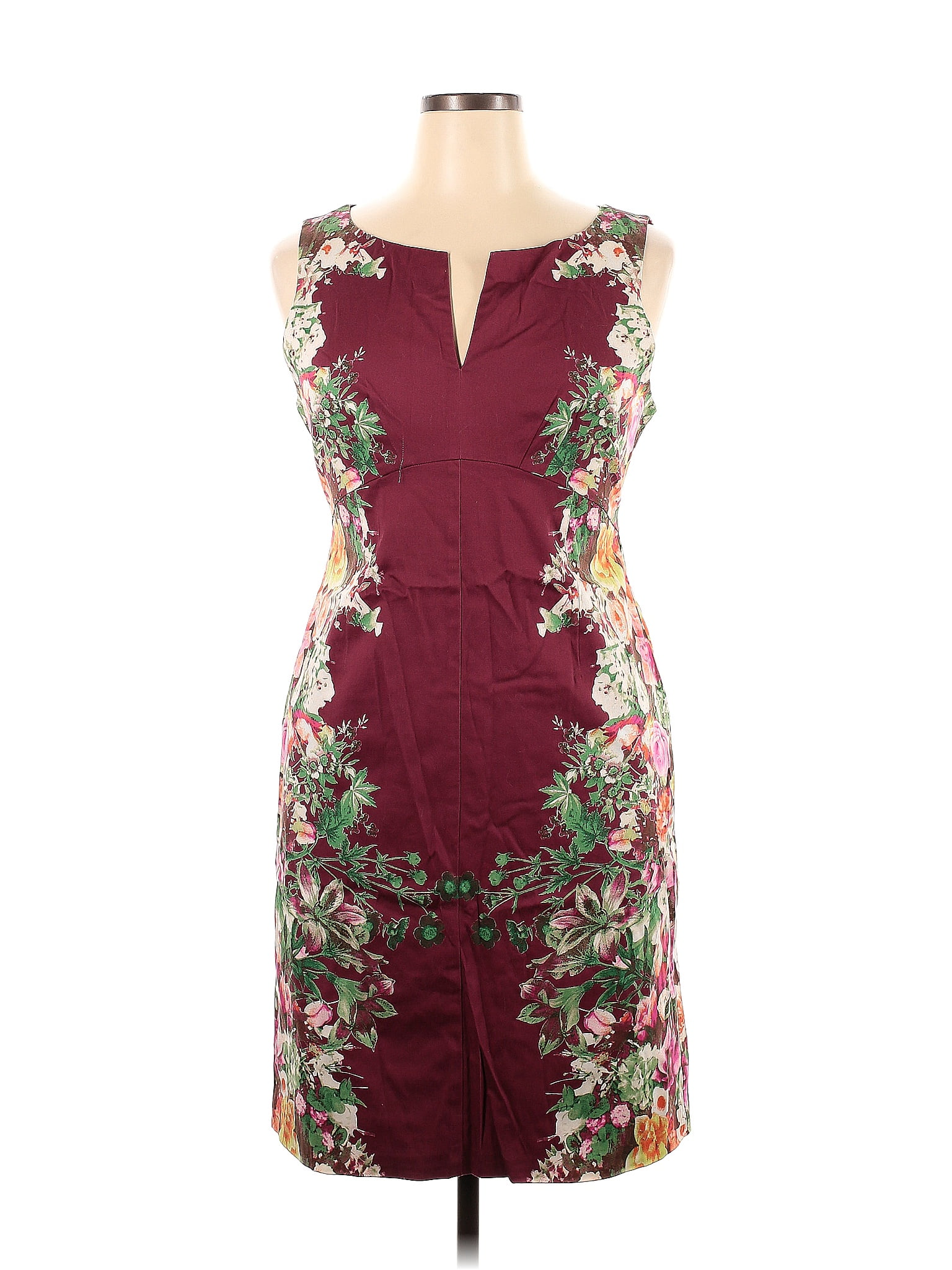 ModCloth Floral Maroon Burgundy Casual Dress Size XL - 70% off | ThredUp
