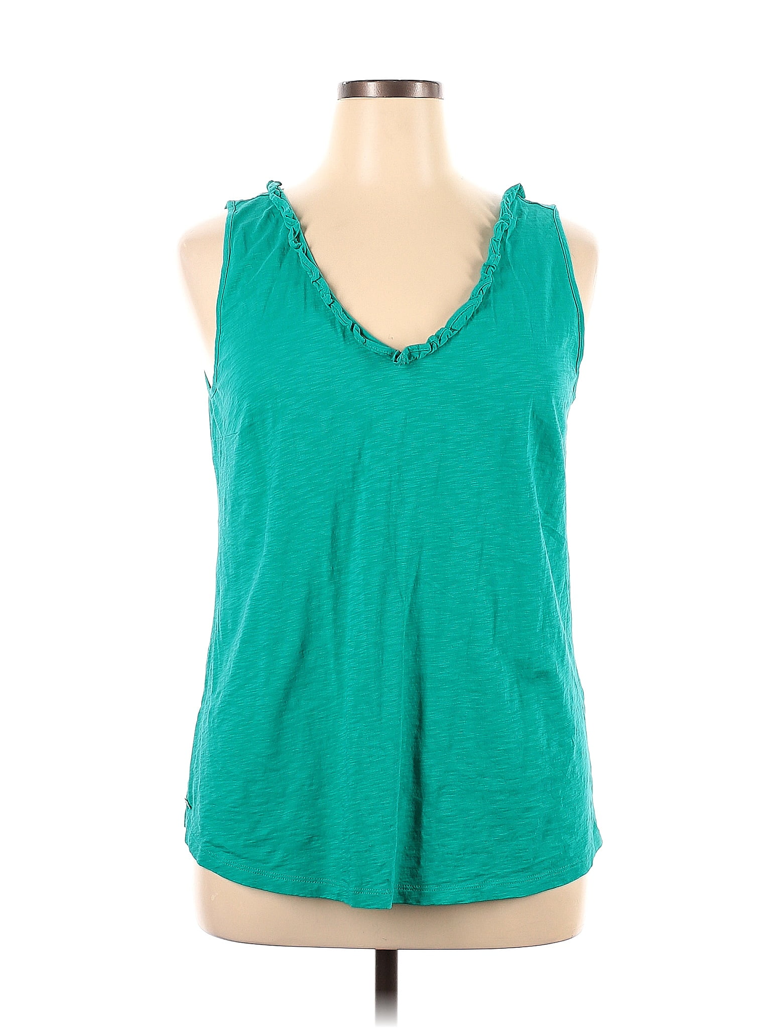 Lilly Pulitzer 100 Cotton Teal Sleeveless Blouse Size Xl 68 Off