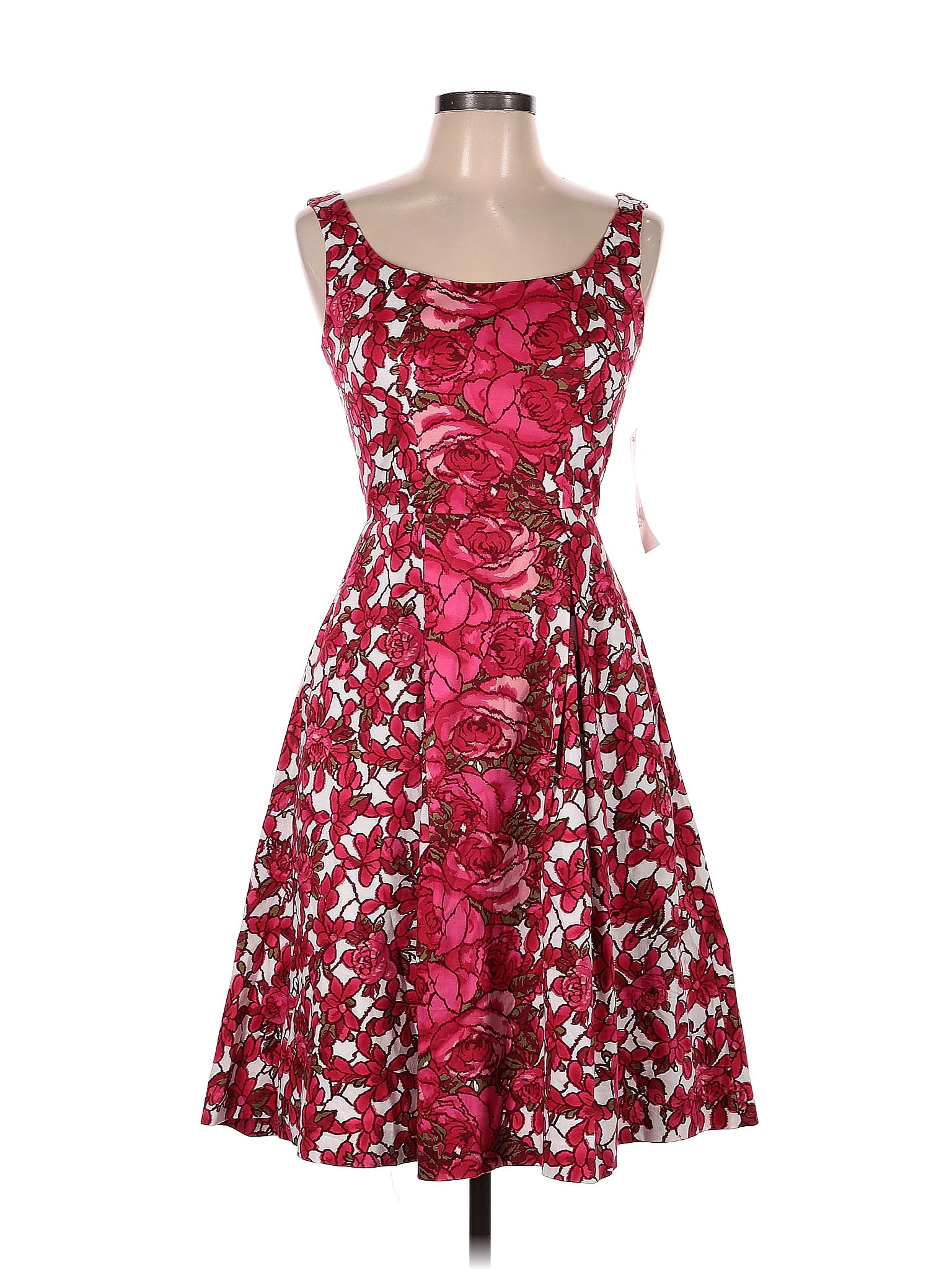 Maggy London Floral Multi Color Burgundy Casual Dress Size 6 75 Off