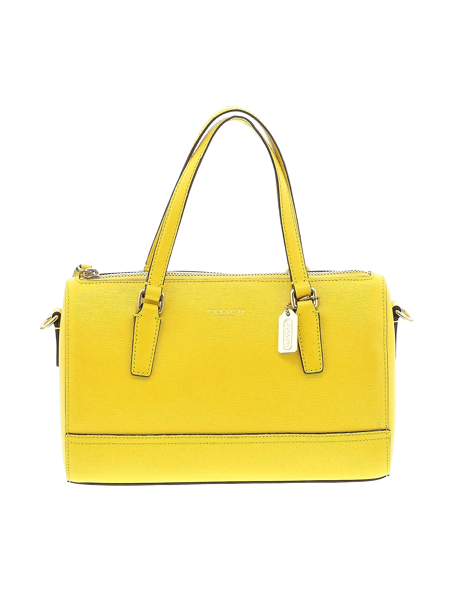 Coach Solid Yellow Leather Satchel One Size - 75% off | ThredUp