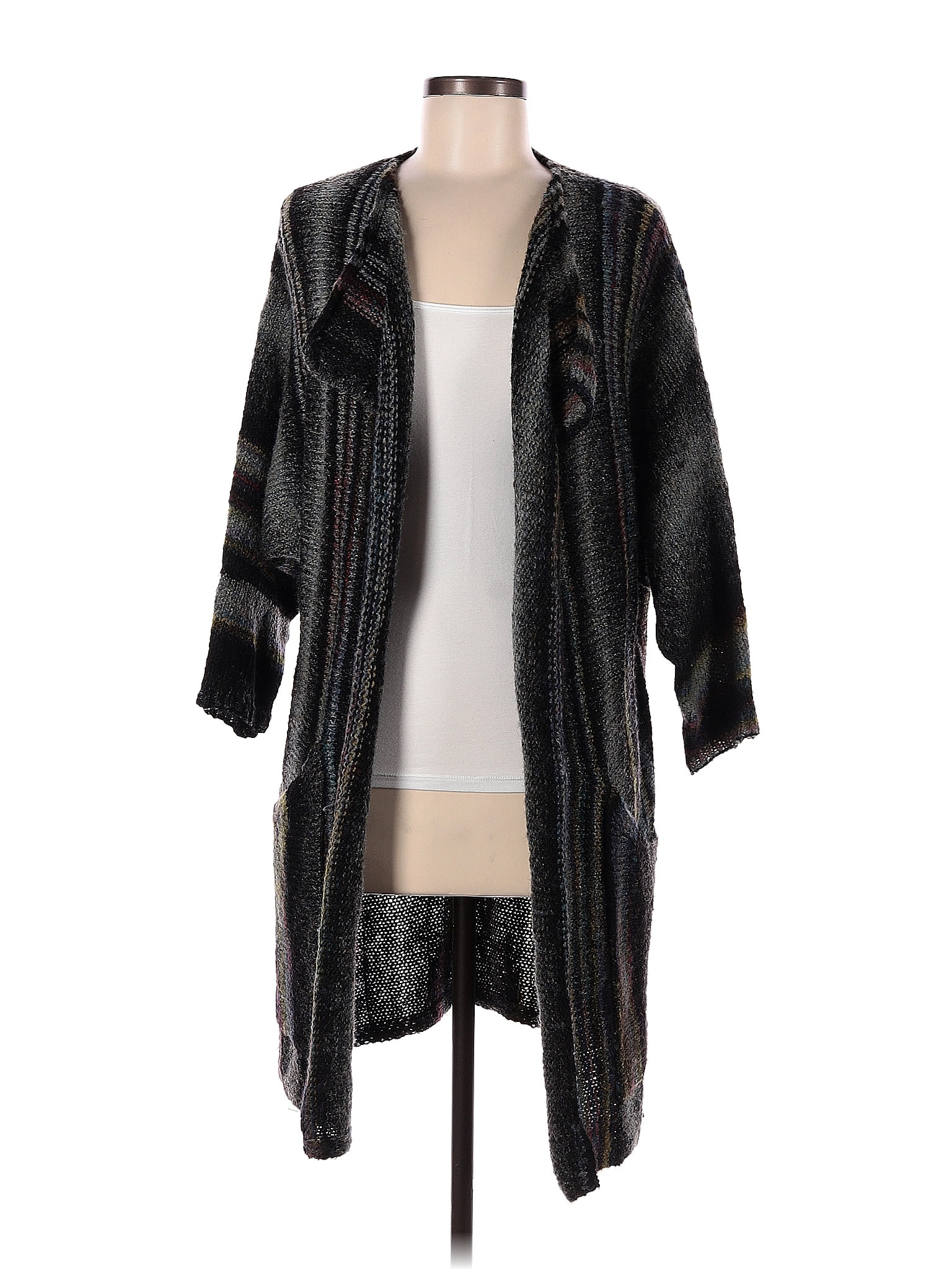 Estelle Color Block Stripes Black Cardigan Size M 62 Off Thredup