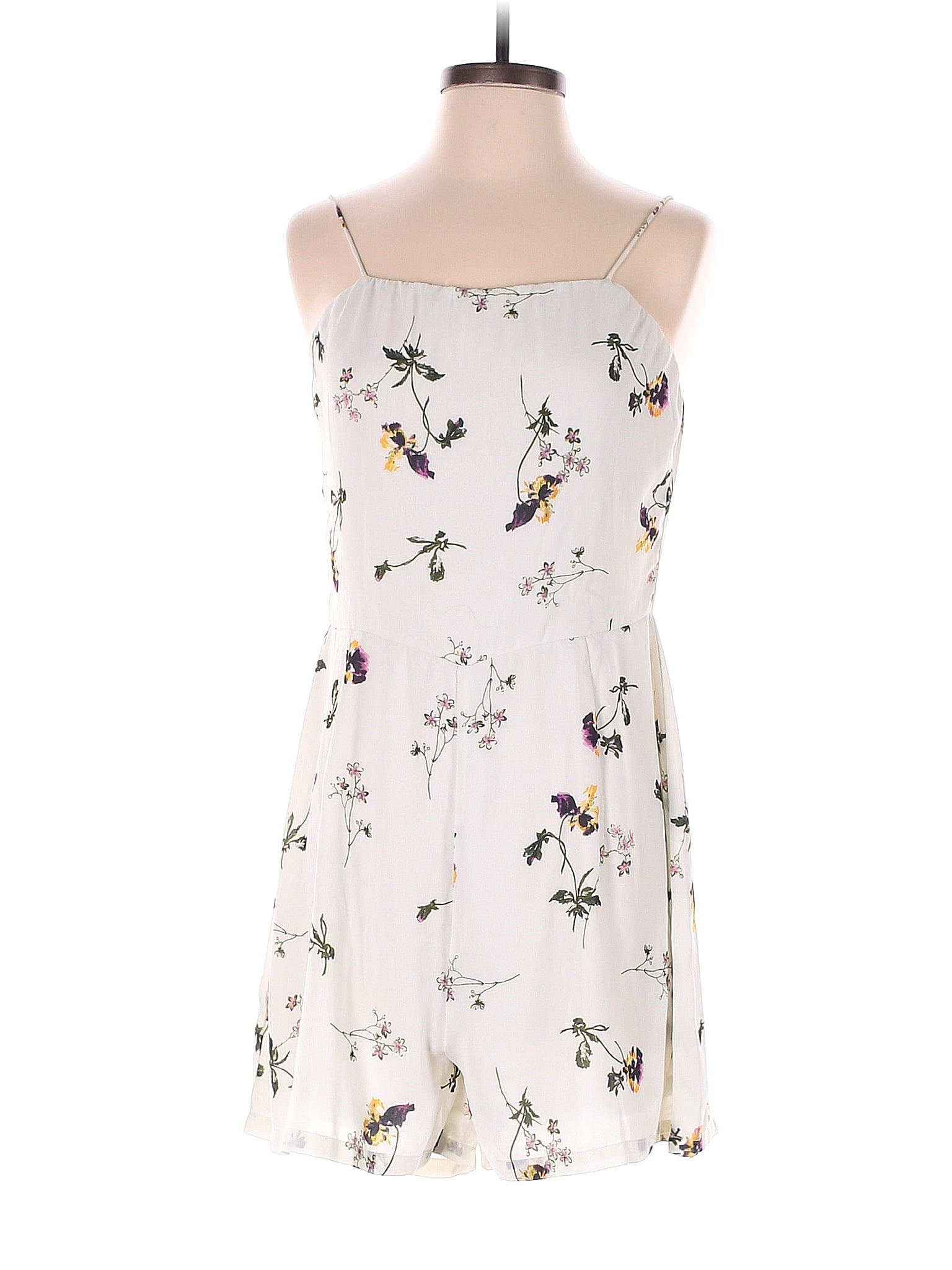 Assorted Brands 100% Polyester Floral Motif Ivory Romper Size XL - 58% ...