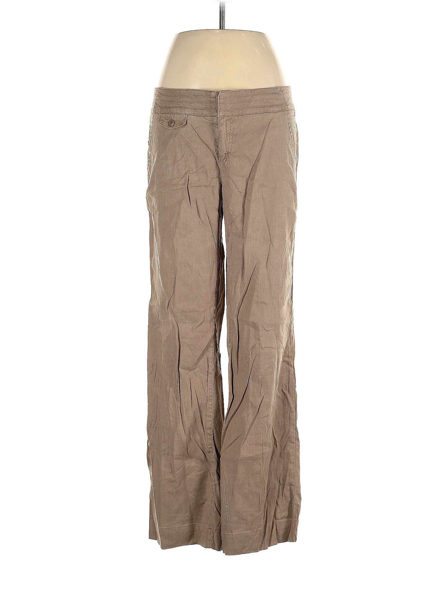Level 99 Solid Brown Tan Linen Pants 29 Waist - 81% off | ThredUp