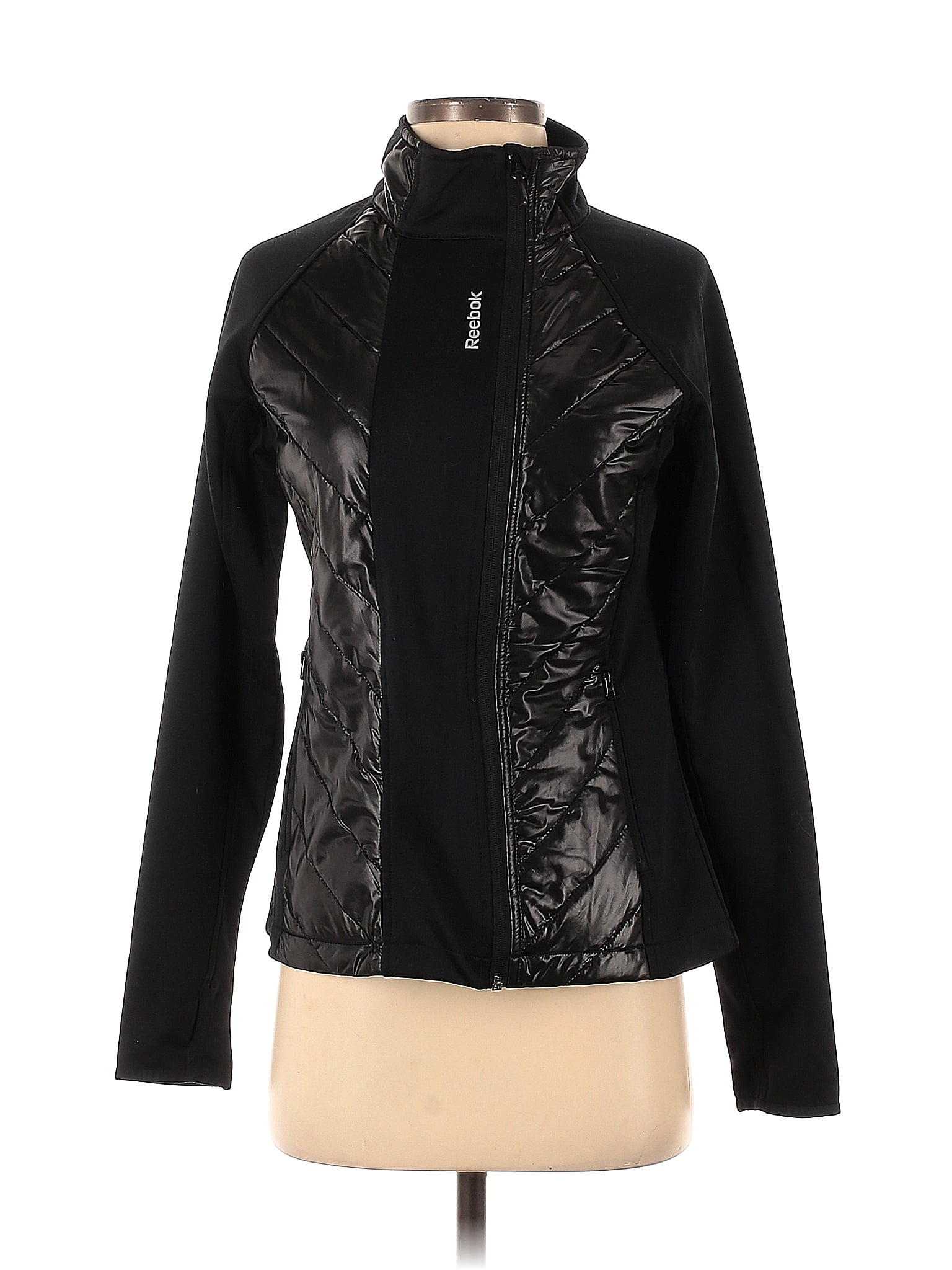 Reebok 100% Polyester Solid Black Jacket Size S - 74% off | ThredUp