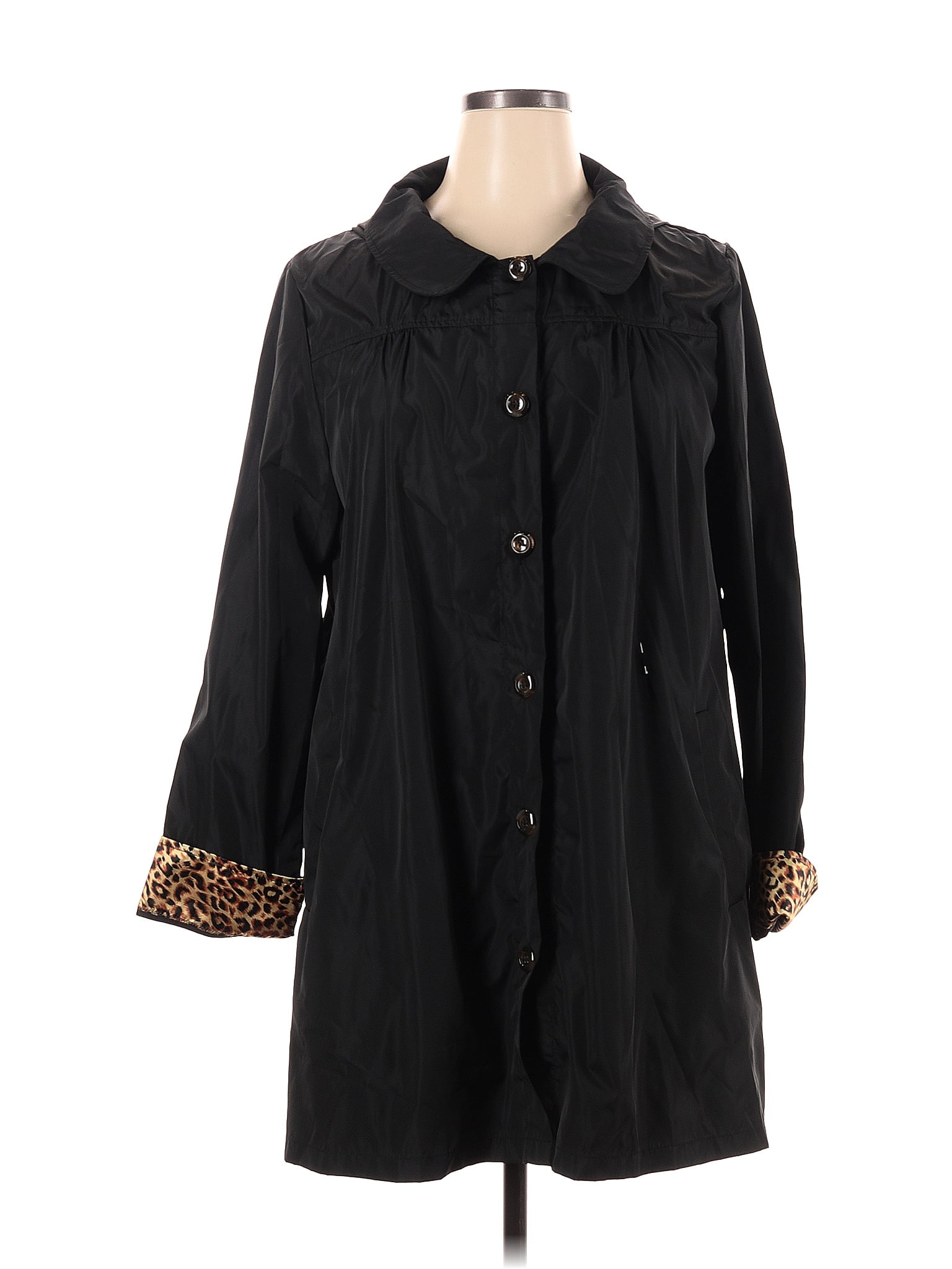 Kate Kasin Solid Black Coat Size XL - 54% off | ThredUp