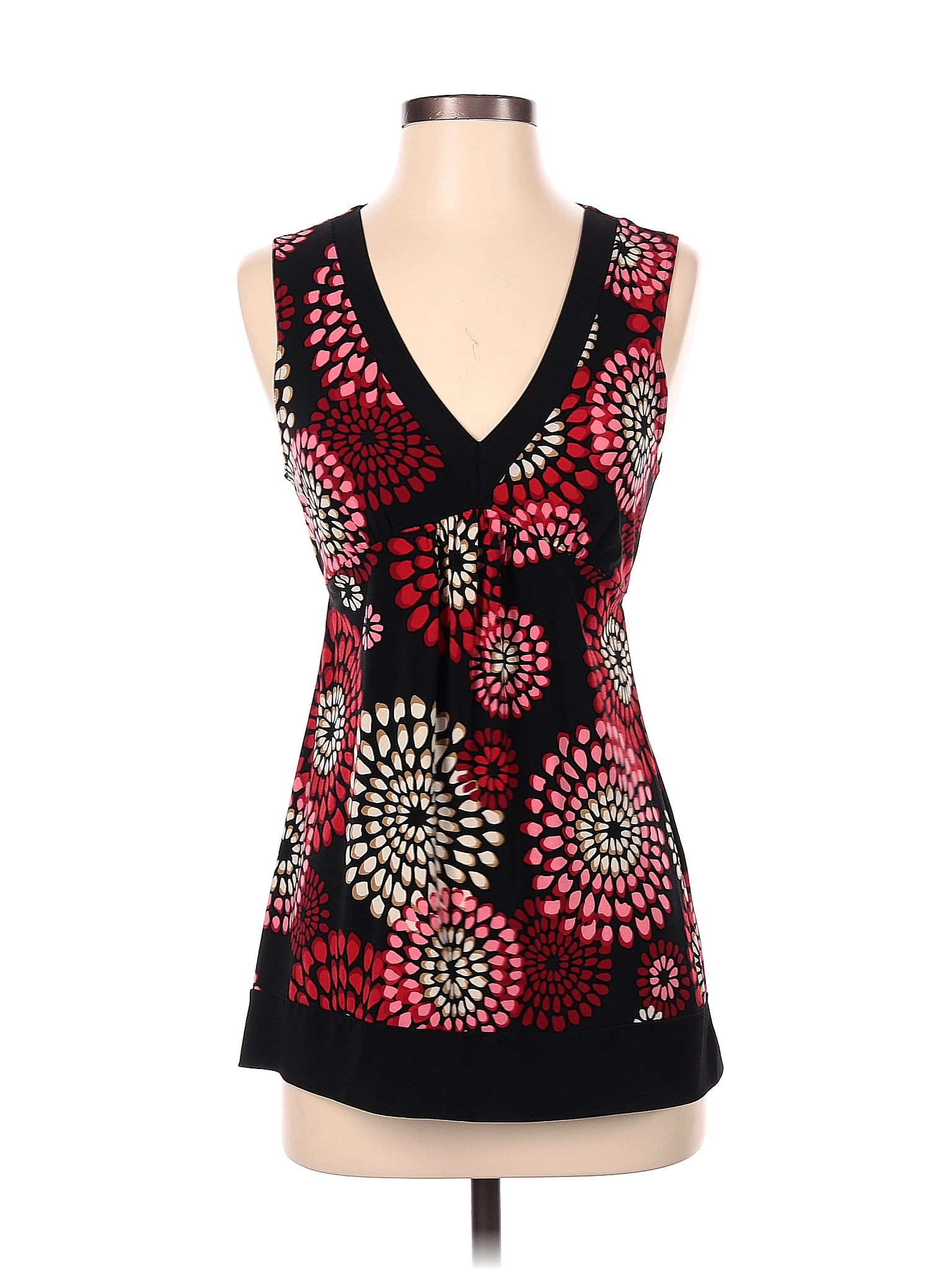 Assorted Brands Color Block Floral Red Sleeveless Top Size S - 56% off ...