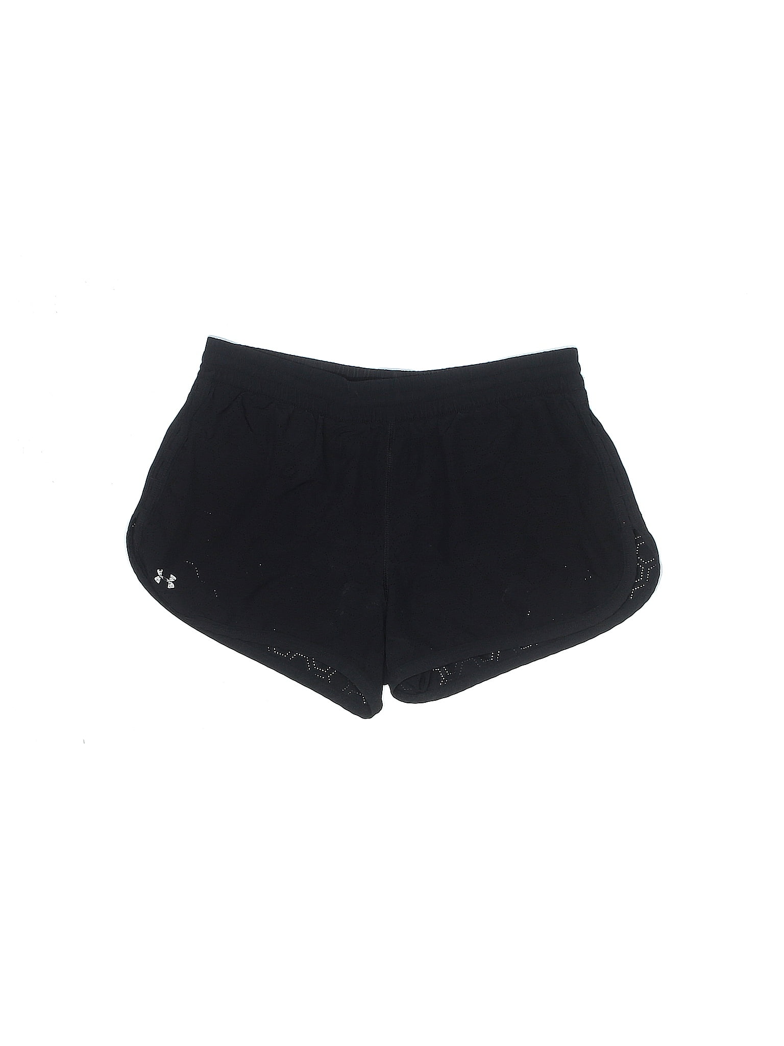 Under Armour 100 Polyester Solid Black Athletic Shorts Size M 51