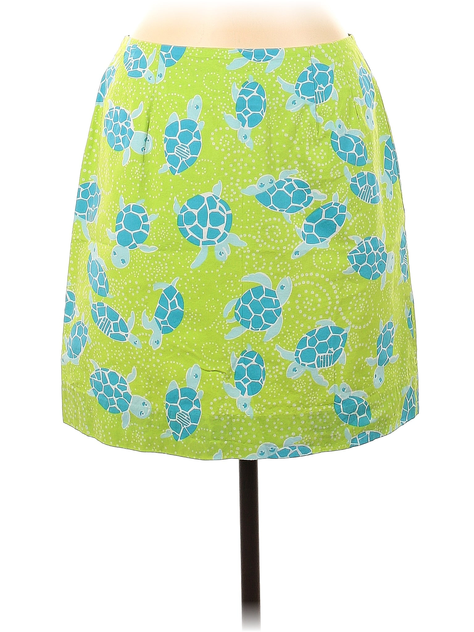 Lilly Pulitzer 100 Cotton Floral Green Casual Skirt Size 6 70 Off