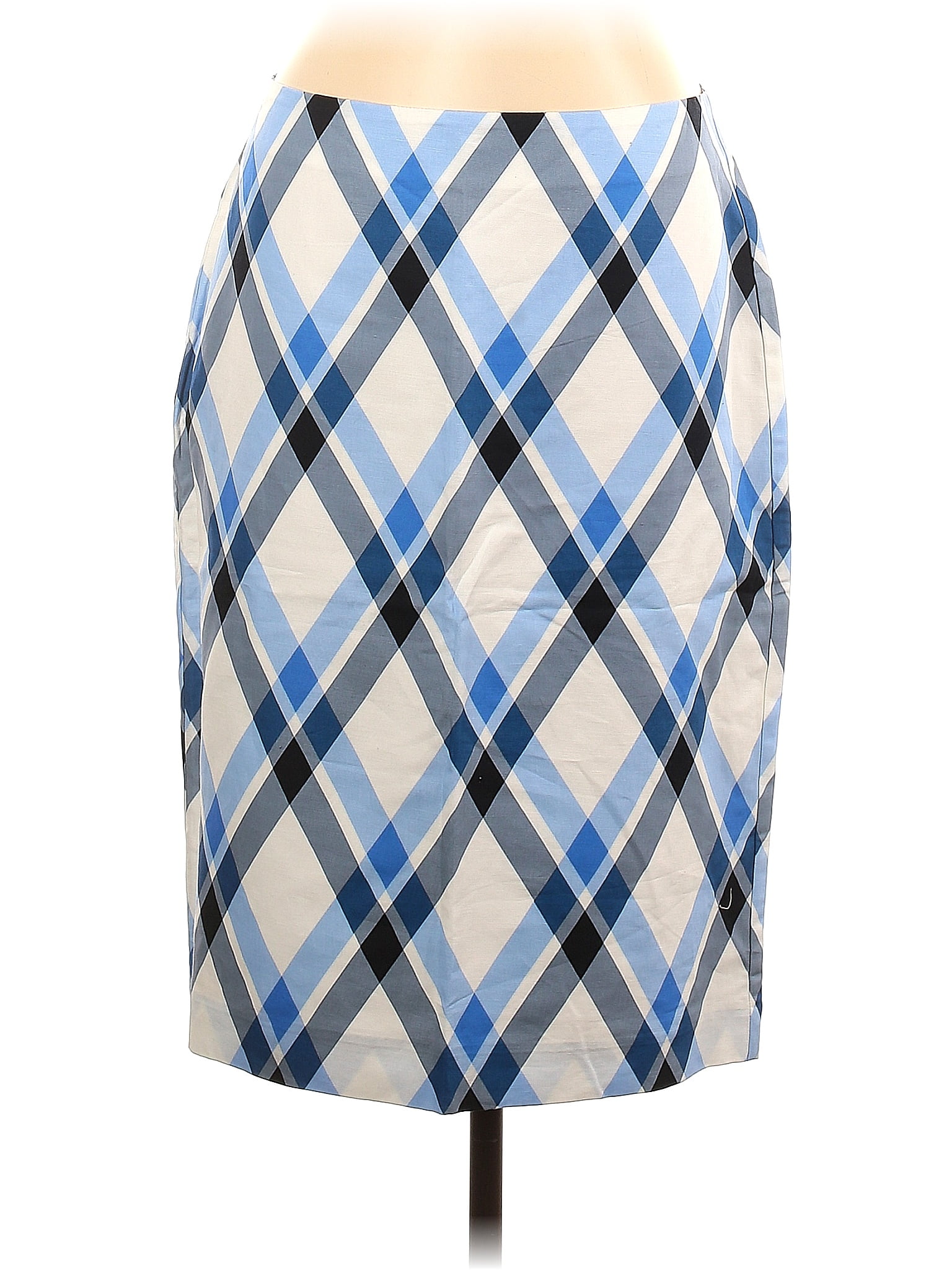 Ann Taylor Plaid Multi Color Blue Casual Skirt Size 12 70 Off Thredup