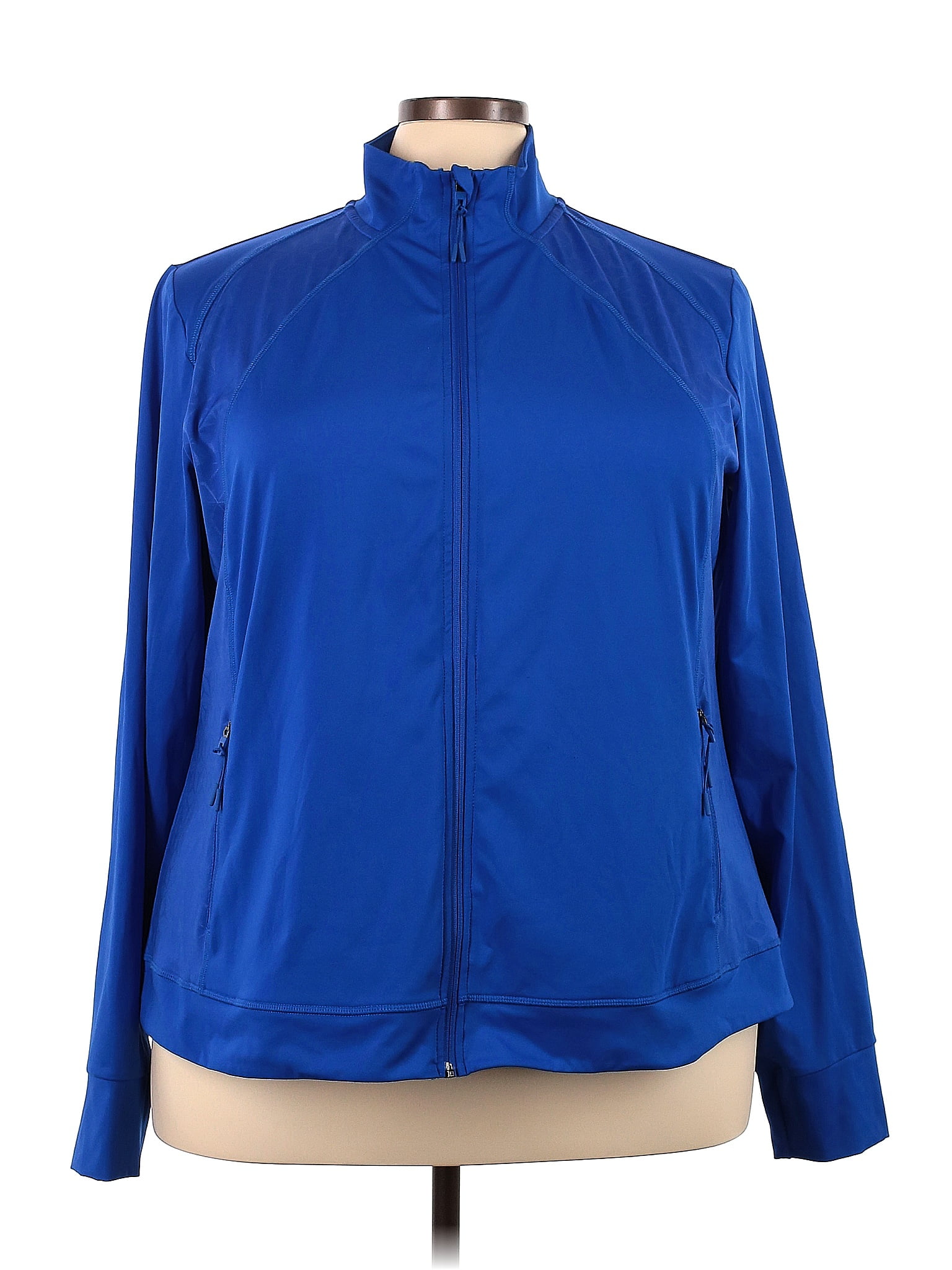 Xersion Solid Sapphire Blue Track Jacket Size 3X (Plus) - 43% off | ThredUp