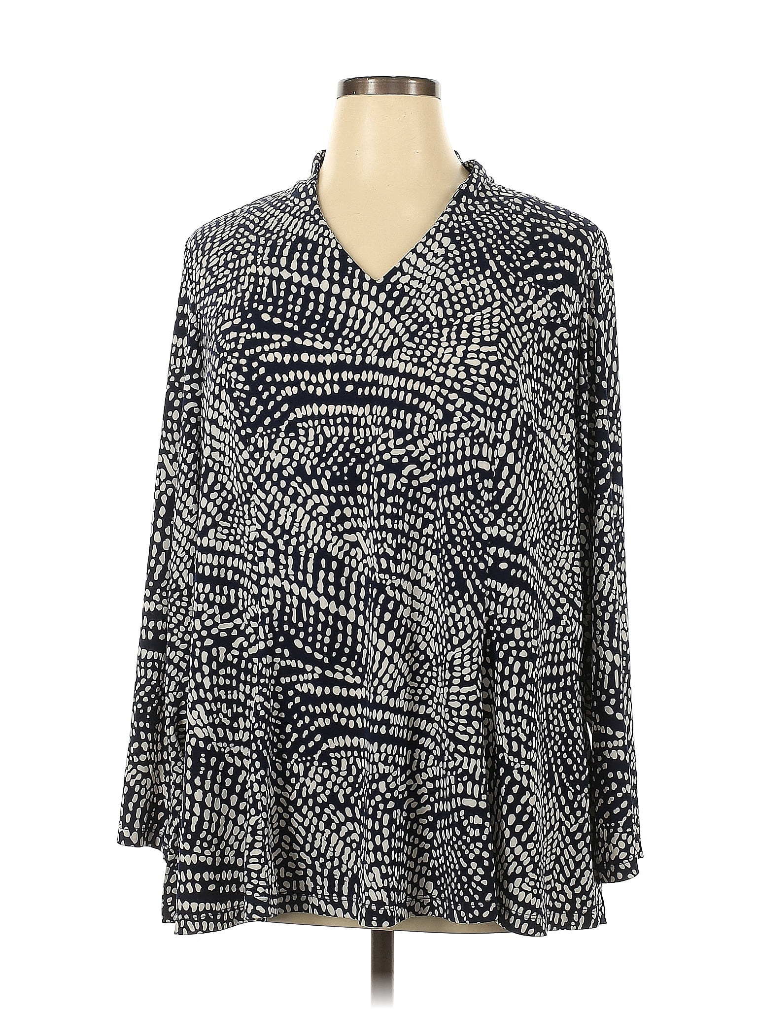 Susan Graver Silver Long Sleeve Top Size 1x Plus 64 Off Thredup