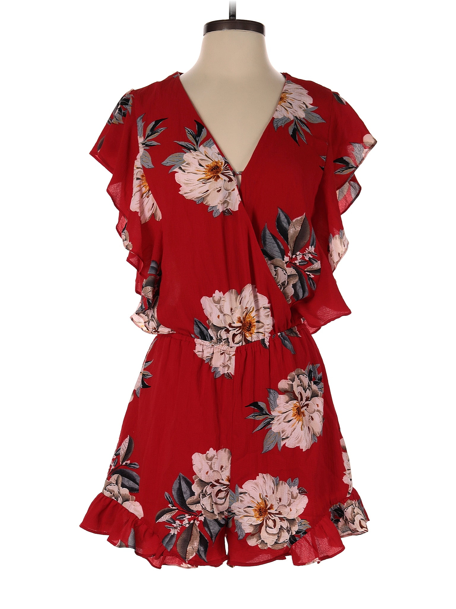 Umgee Floral Red Romper Size S - 68% off | ThredUp