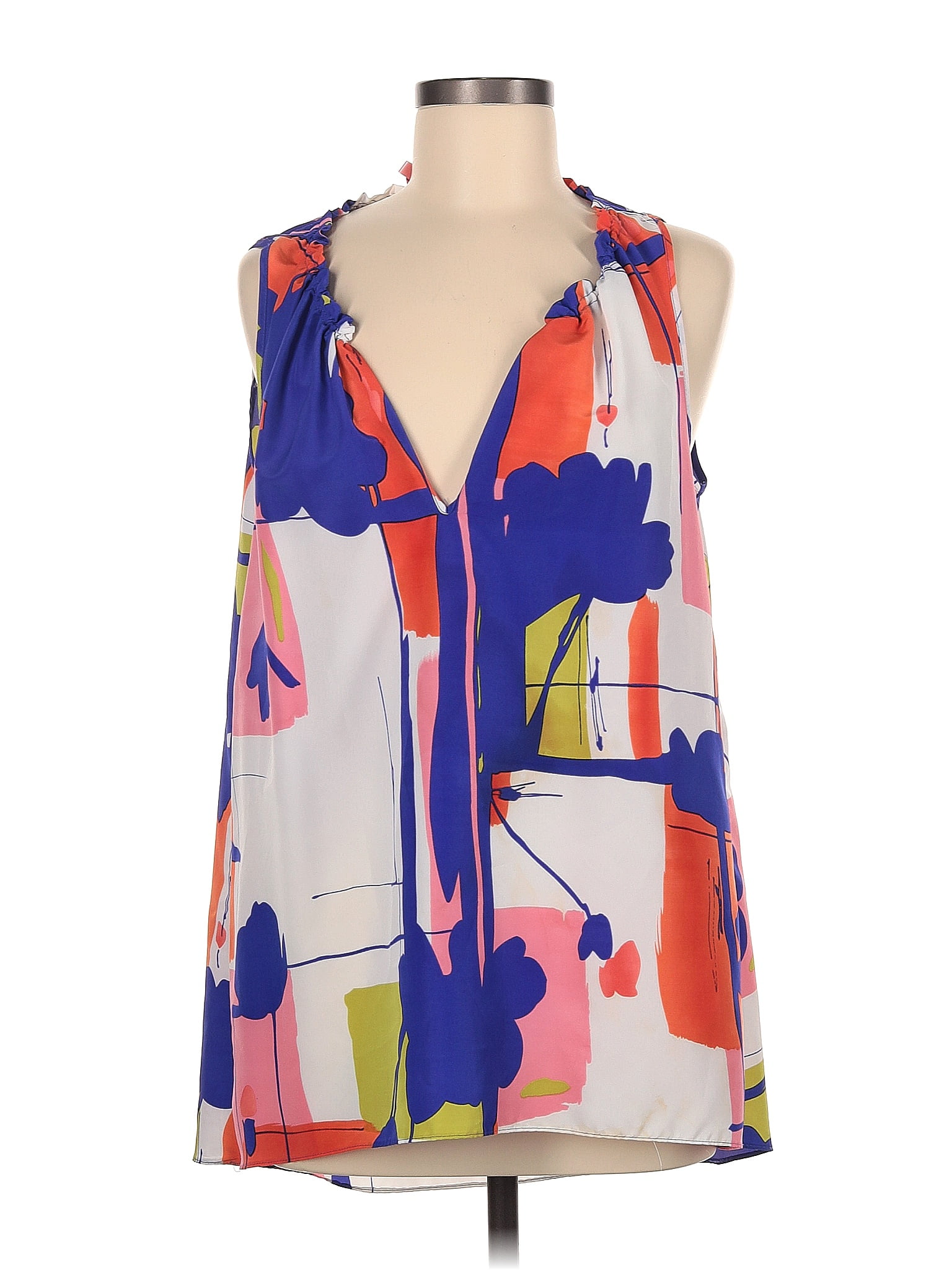 Eight Sixty Multi Color Blue Sleeveless Blouse Size M 79 Off Thredup