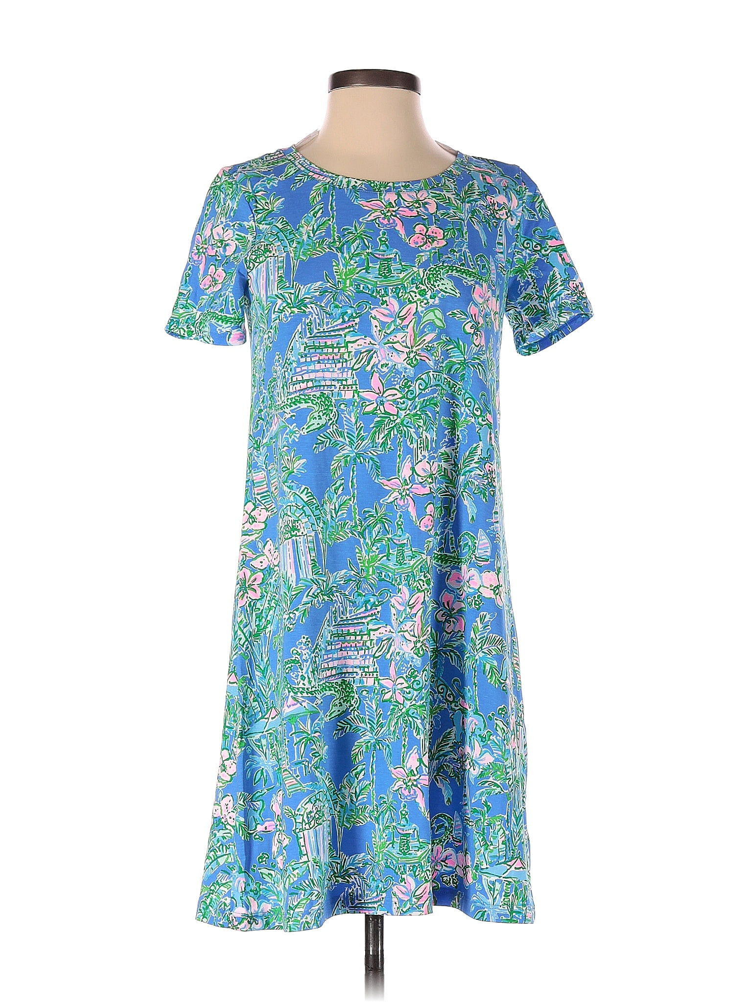 Lilly Pulitzer 100 Cotton Blue Casual Dress Size Xs 66 Off Thredup