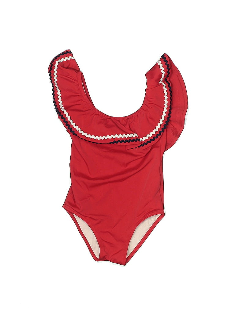 Janie And Jack Solid Red One Piece Swimsuit Size 4 47 Off Thredup