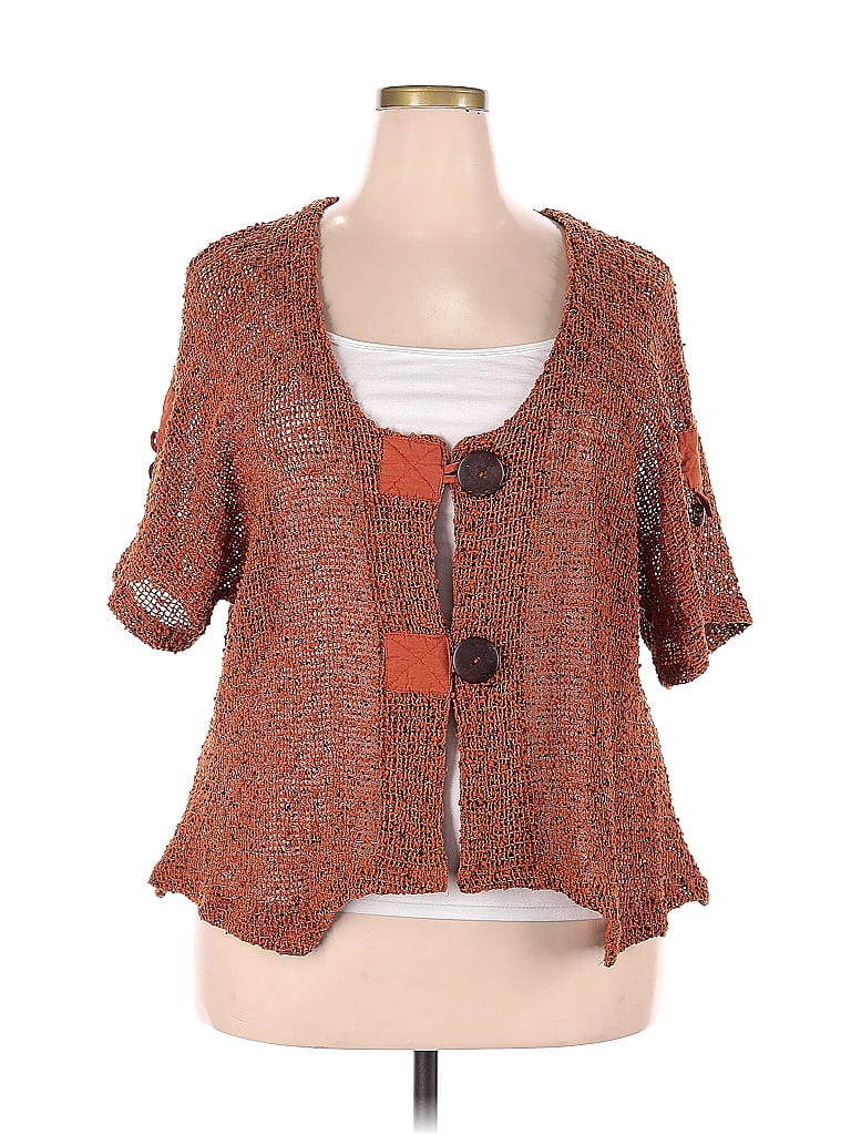 Frazzle Color Block Orange Cardigan Size XXL - 60% off | ThredUp