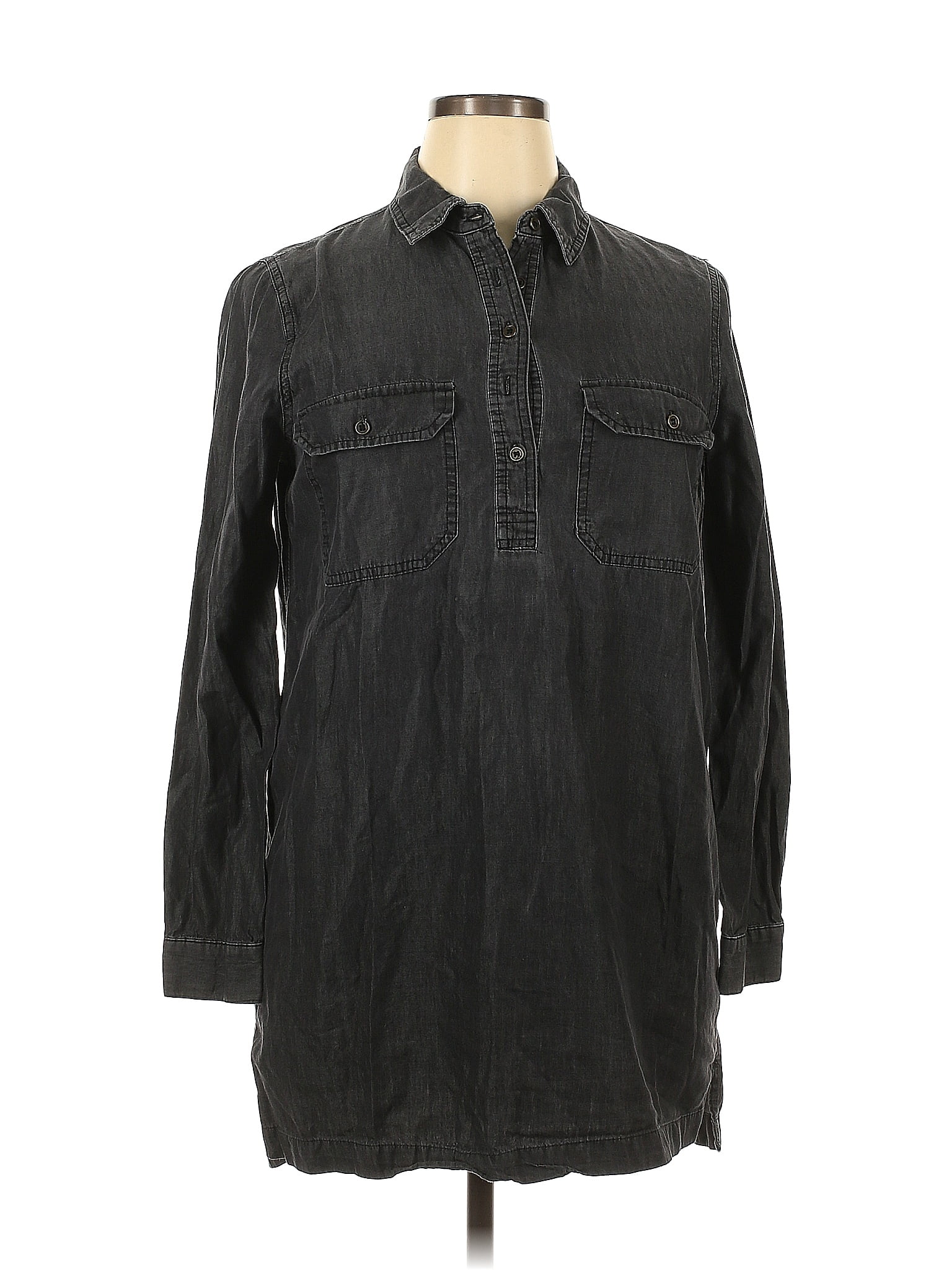 Forever 21 Solid Black Gray Long Sleeve Button-Down Shirt Size XL - 38% off | ThredUp