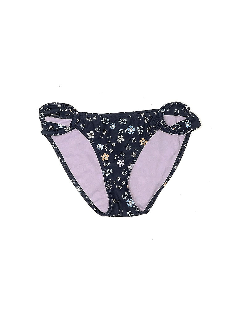 Xhilaration 100 Recycled Plastic Floral Purple Swimsuit Bottoms Size