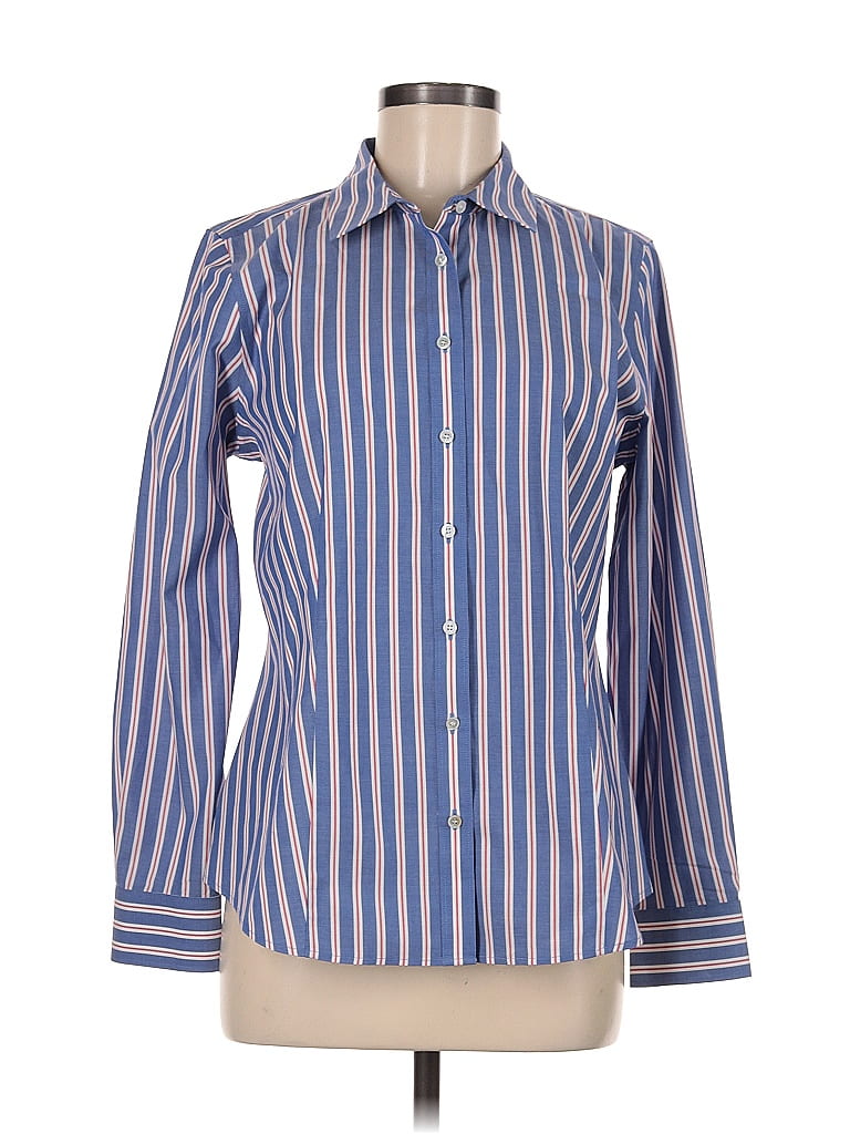 Talbots Stripes Blue Long Sleeve Button-Down Shirt Size 8 - 79% off | ThredUp