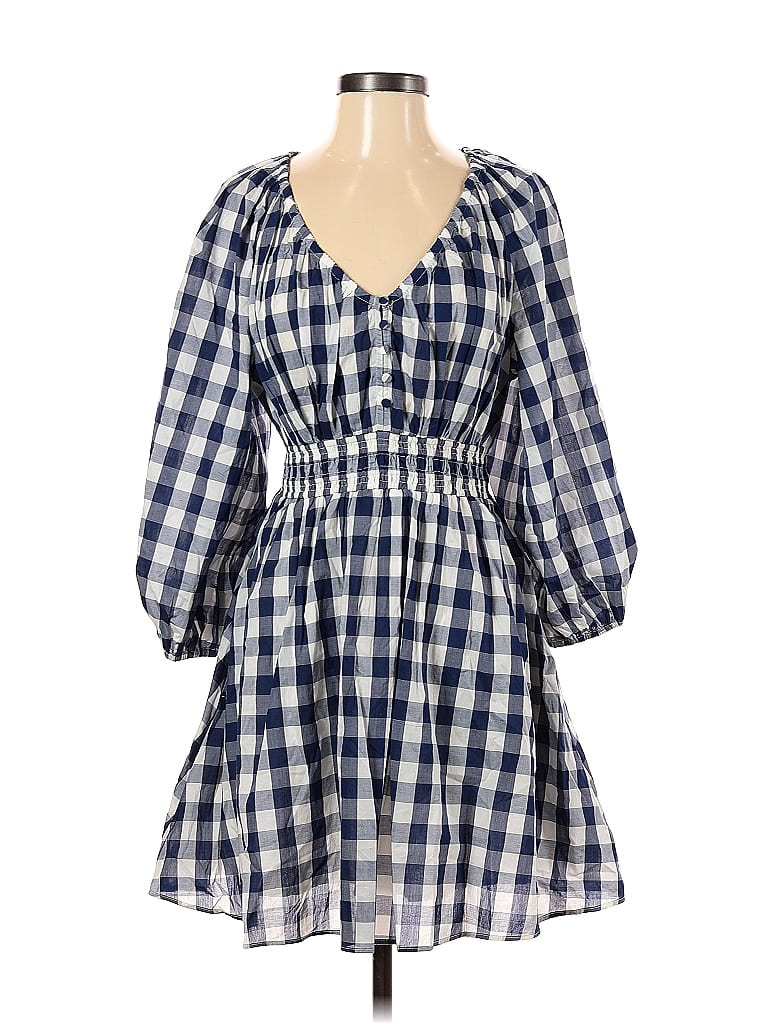 J.Crew 100% Cotton Argyle Checkered-gingham Plaid Blue Casual Dress Size S - 72% off | ThredUp