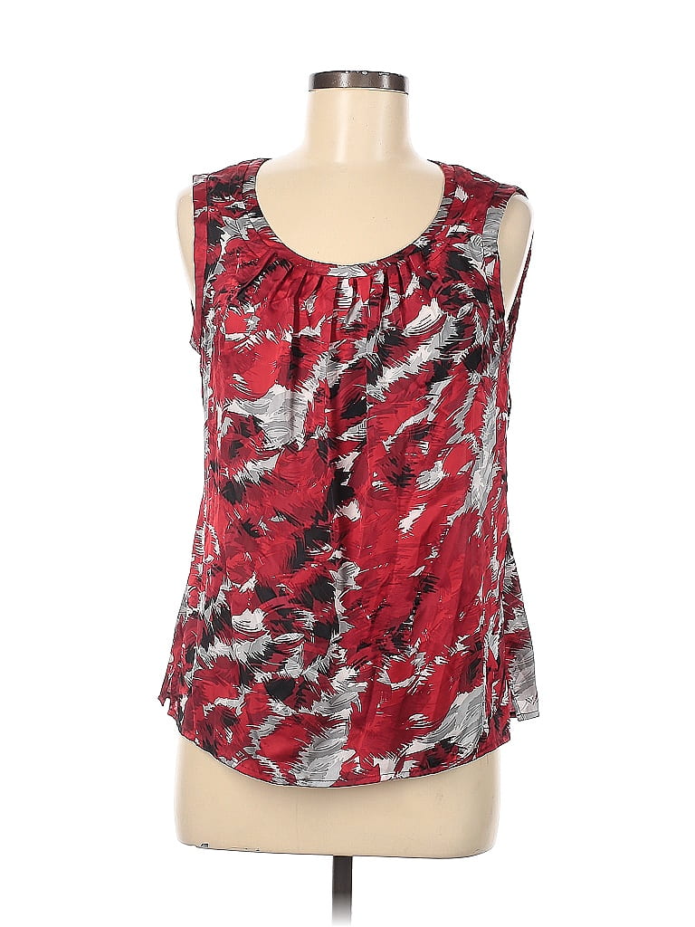 Kasper Floral Red Sleeveless Blouse Size M - 75% off | ThredUp