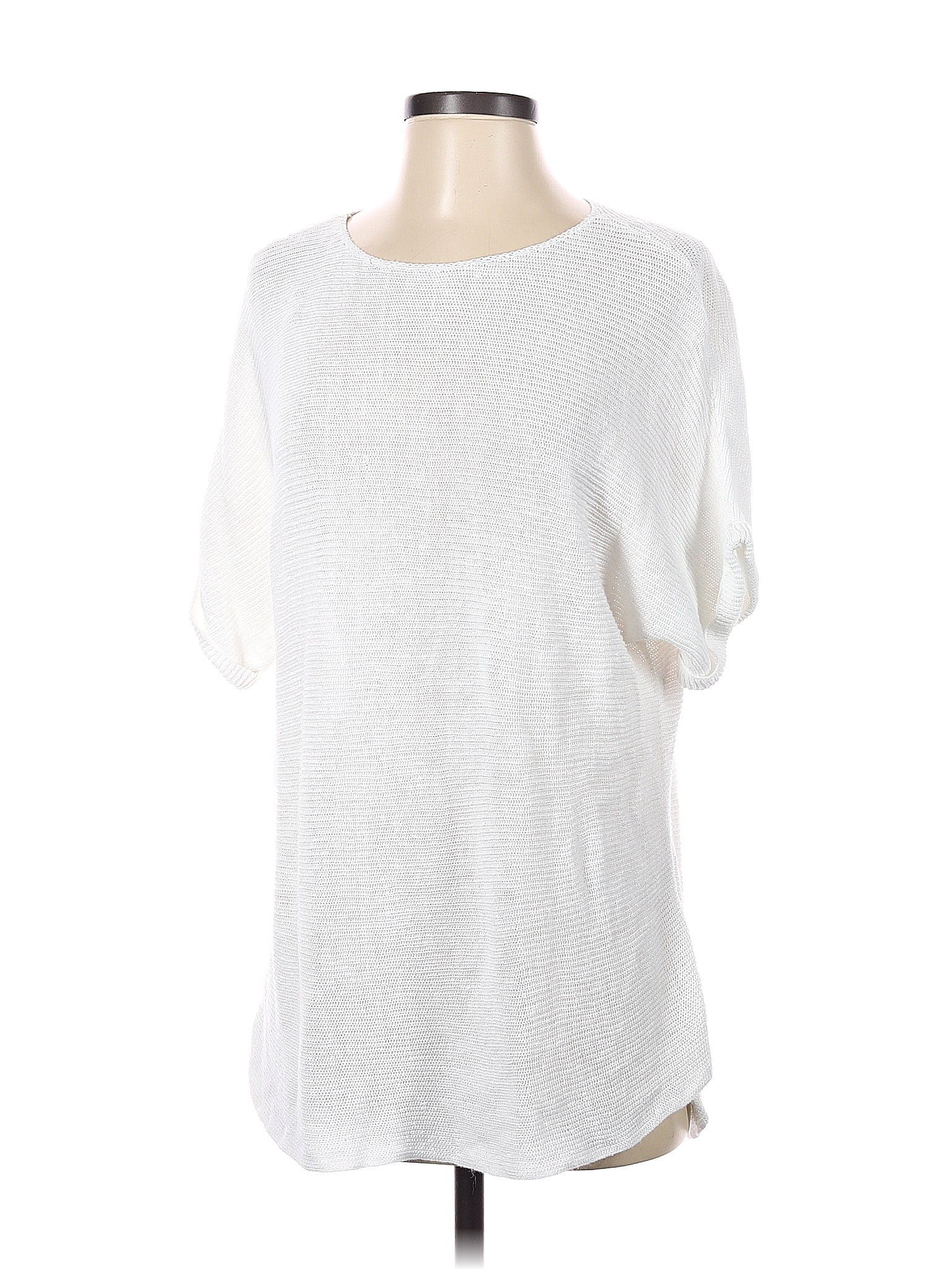 J Jill Solid White Short Sleeve Top Size S 65 Off Thredup