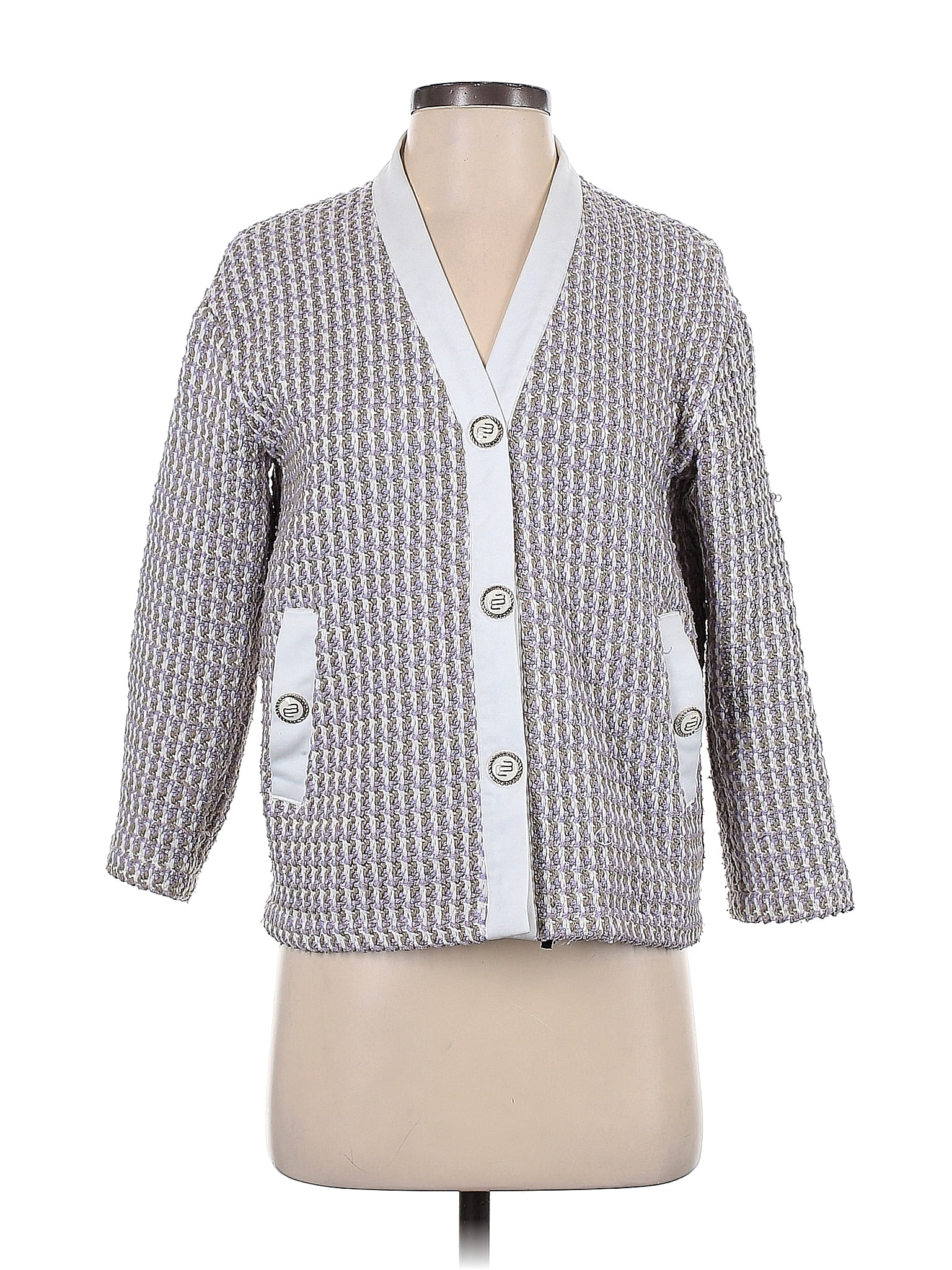 Maje 100% Cotton Stripes Gray Jacket Size Sm (1) - 20% off | ThredUp