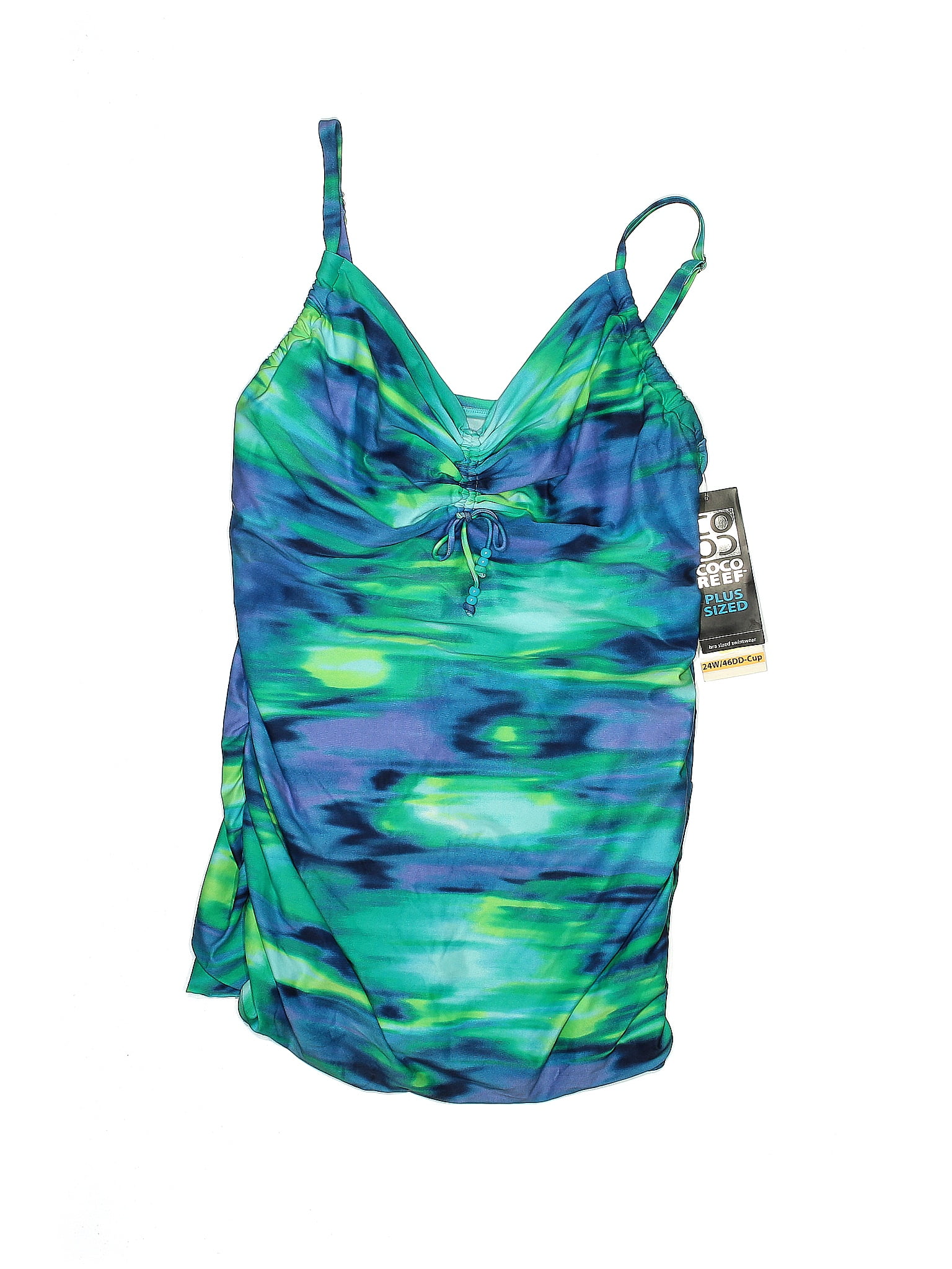 Coco Reef Multi Color Blue One Piece Swimsuit Size 1X (46DD) (Plus ...