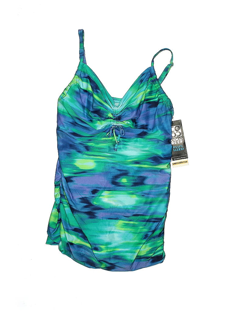 Coco Reef Multi Color Blue One Piece Swimsuit Size 1X (46DD) (Plus ...