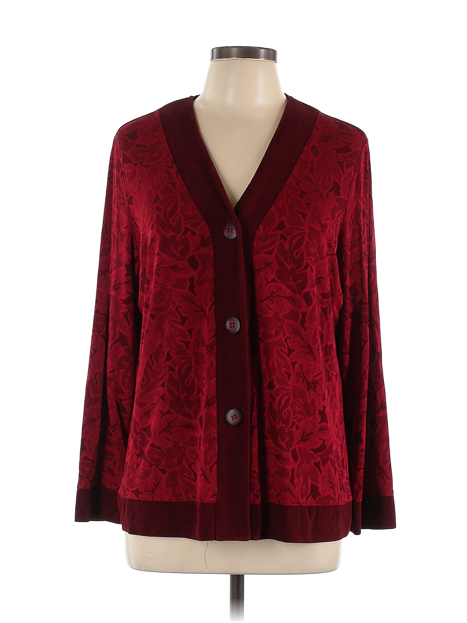Draper's & Damon's Color Block Red Burgundy Long Sleeve Button-Down ...