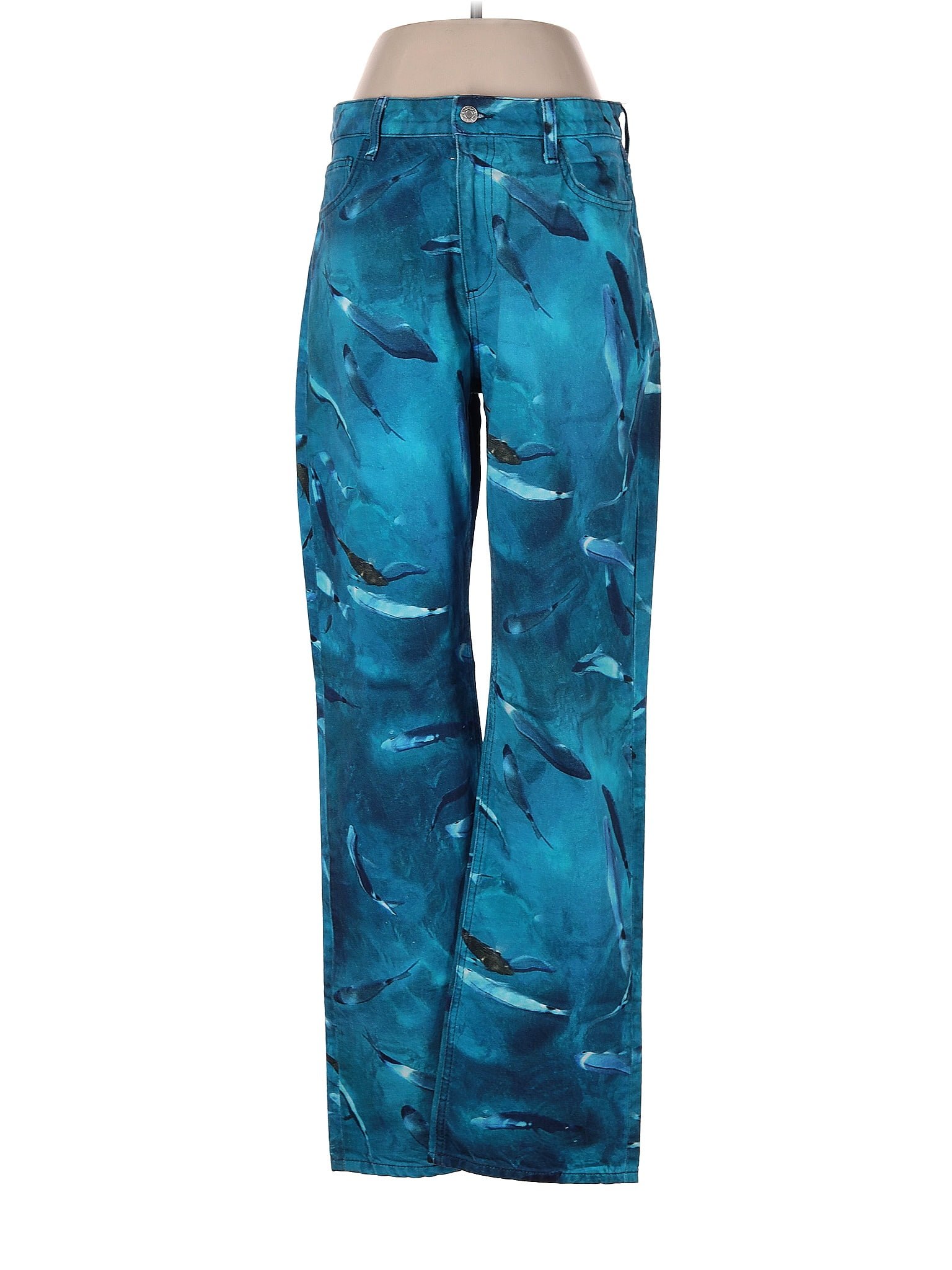 Zara 100% Cotton Teal Jeans Size 8 - 50% off | ThredUp