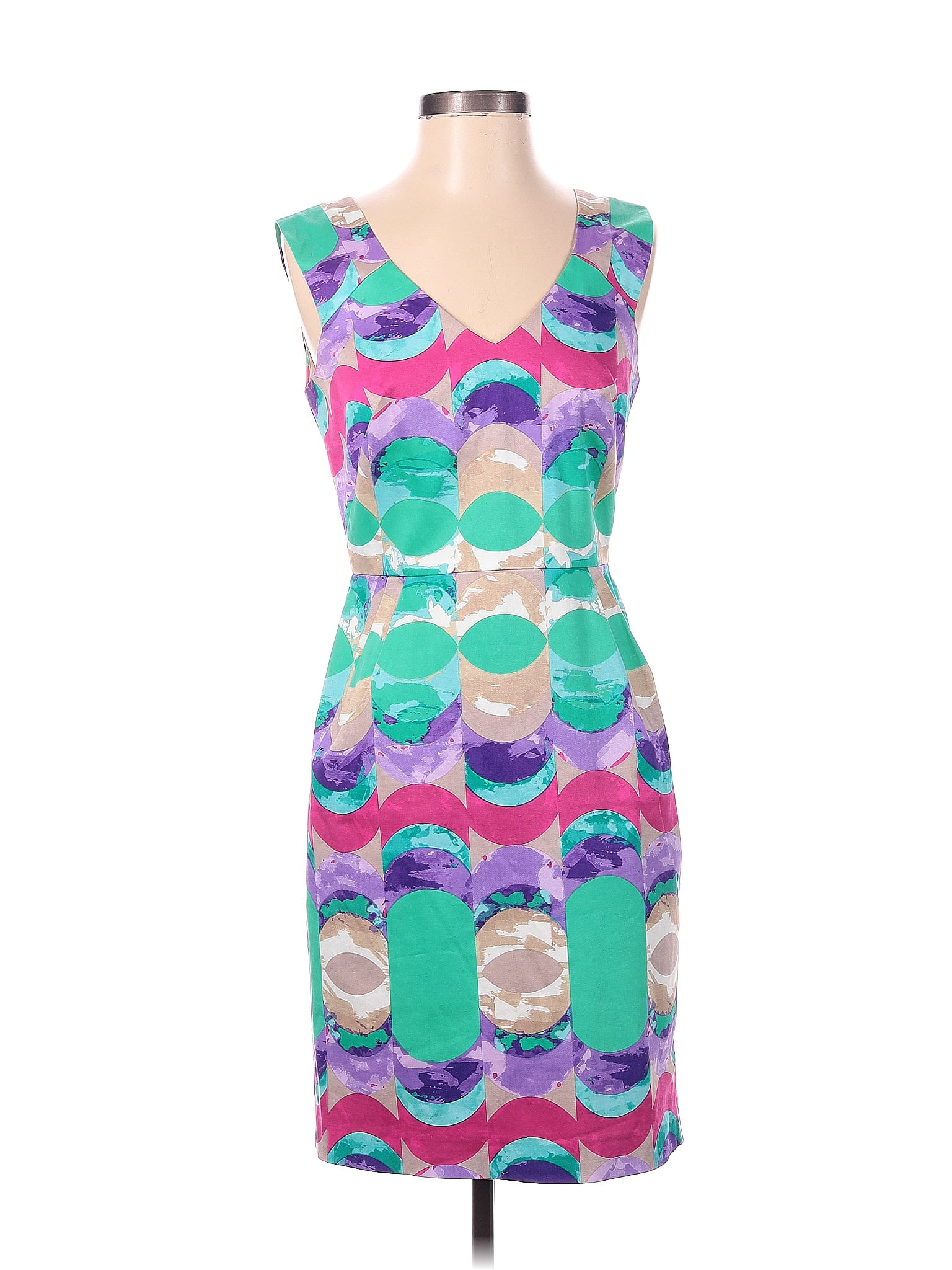 Donna Morgan 100% Polyester Multi Color Purple Casual Dress Size 4 - 66 ...